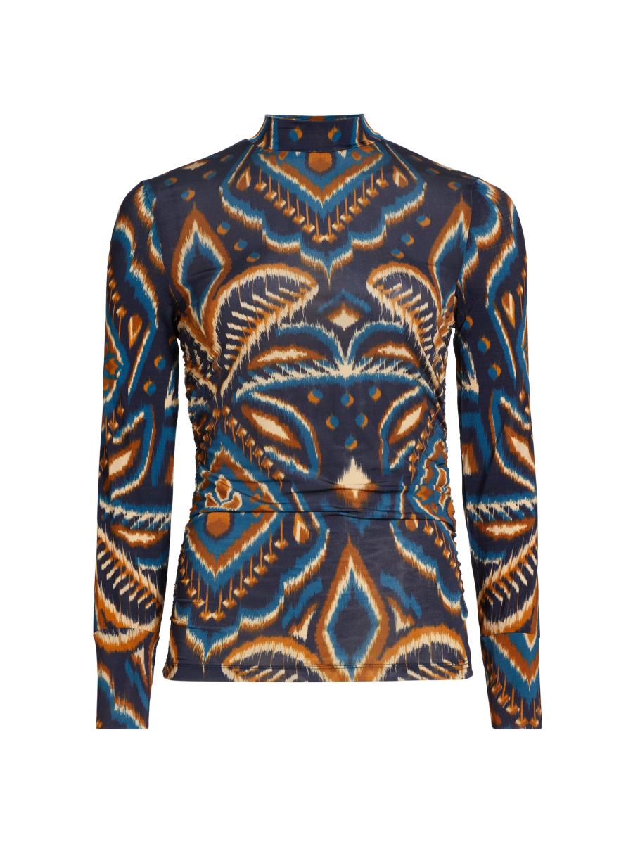 Farm Rio Pineapple Ikat-Inspired Blouse | Saks Fifth Avenue