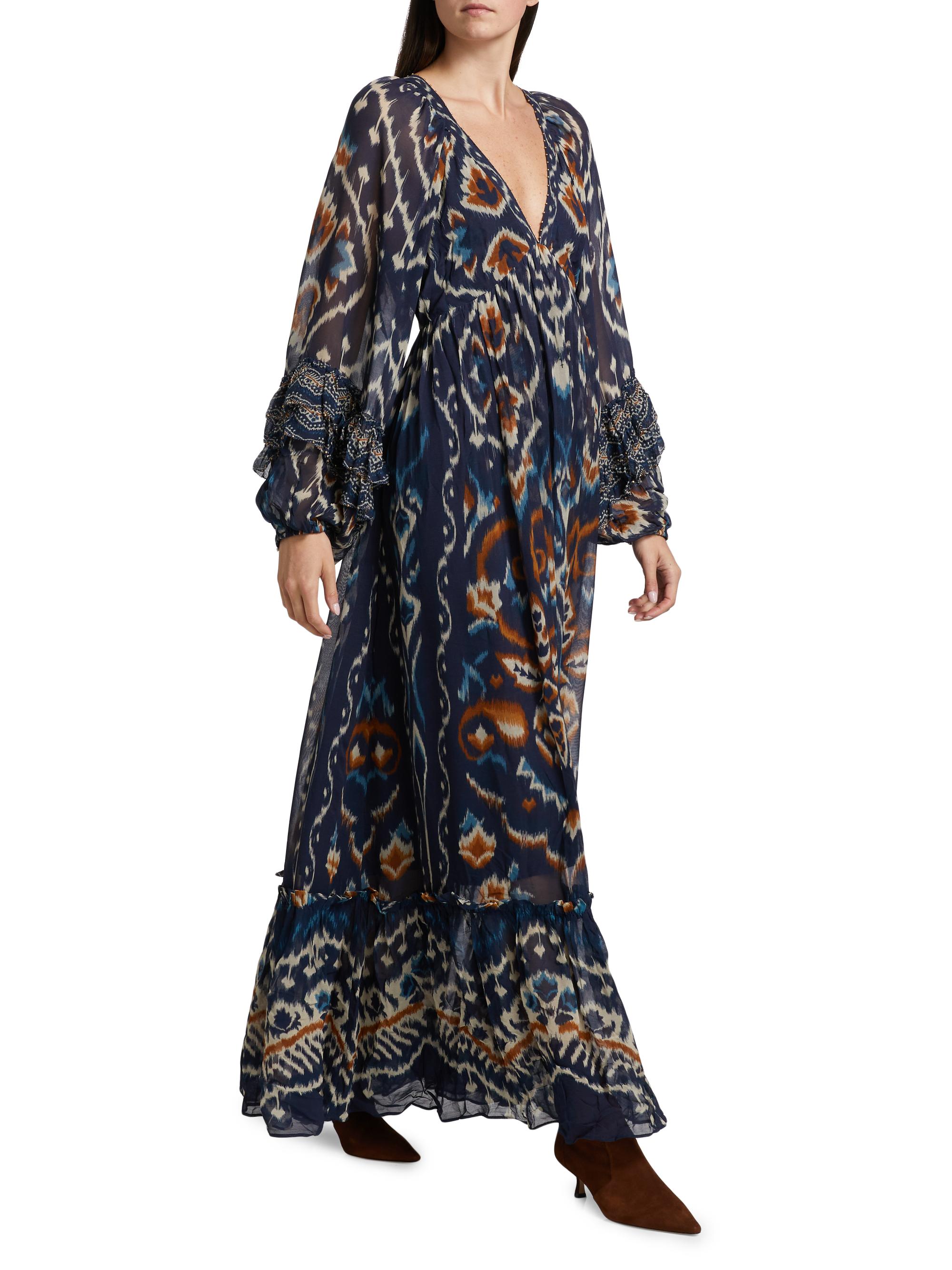 Farm Rio Pineapple Ikat-Inspired Maxi Dress | Saks Fifth Avenue