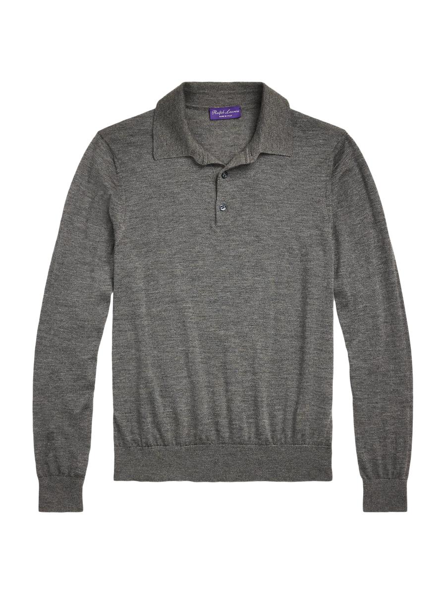 Shop Ralph Lauren Purple Label Cashmere Polo-Collar Sweater | Saks ...