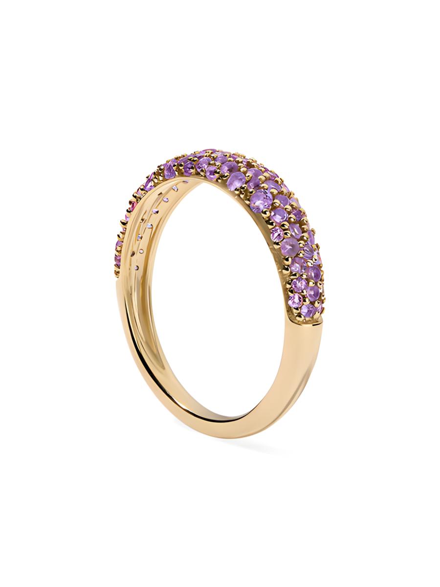 Stephanie Gottlieb 14K Yellow Gold & Amethyst Pavé Ring | Saks Fifth Avenue