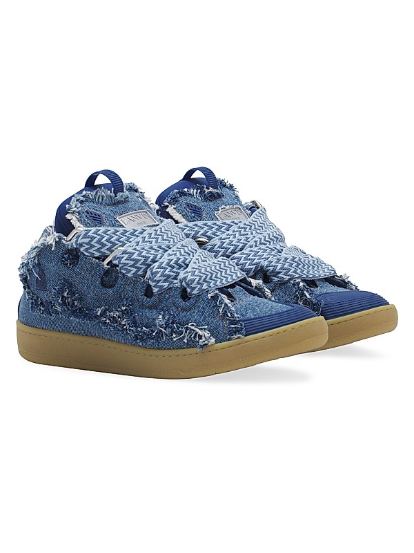 Shop Lanvin Curb Sneakers in Denim | Saks Fifth Avenue Shop Lanvin Curb Sneakers in Denim | Saks Fifth Avenue