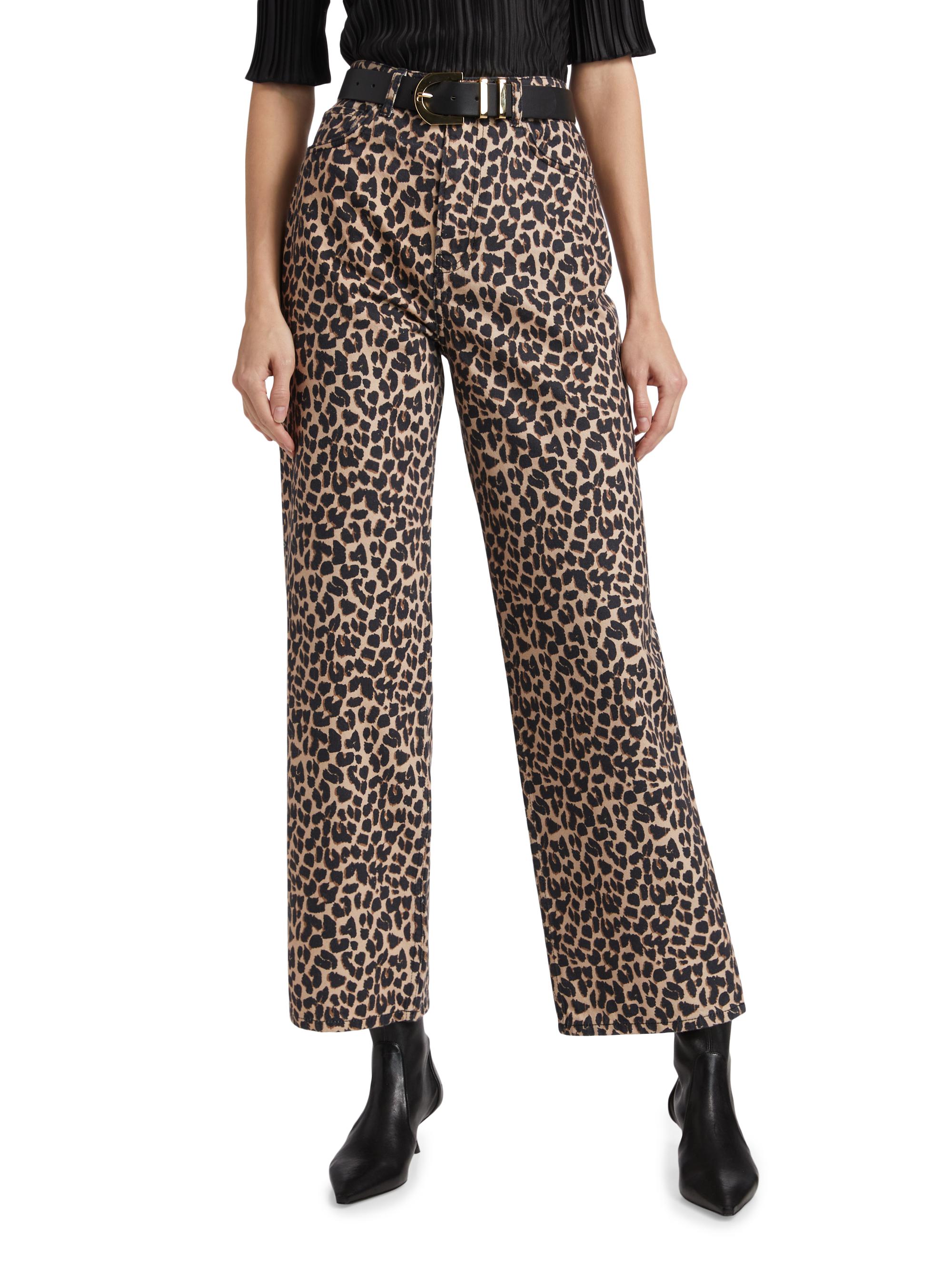 Reformation Cary Leopard High-Rise Pants | Saks Fifth Avenue