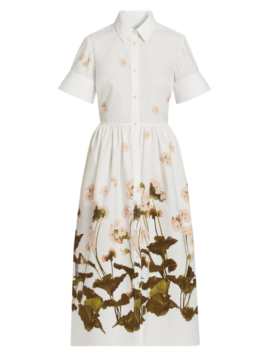 Erdem Floral Short-Sleeve Midi Shirtdress | Saks Fifth Avenue