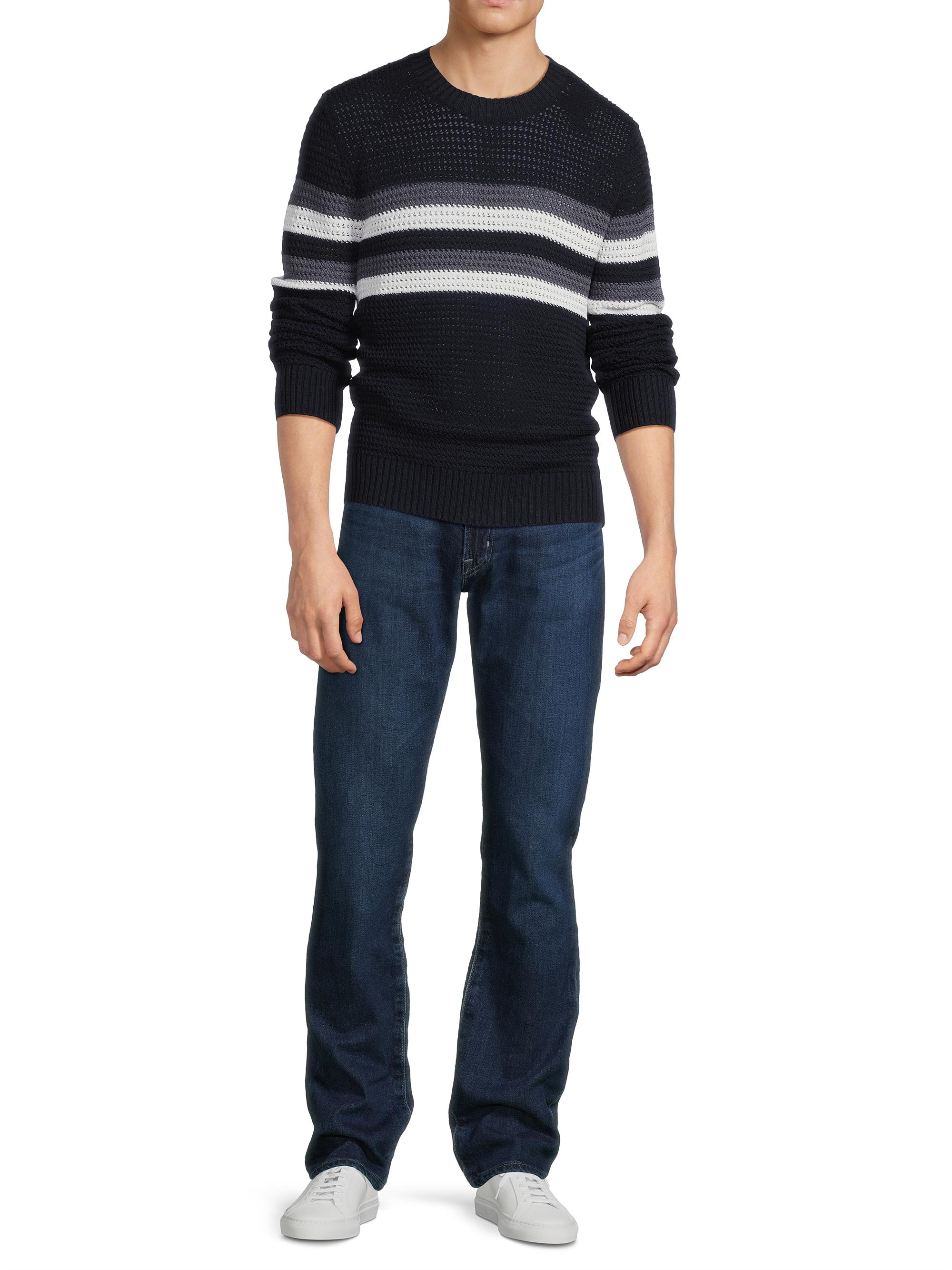 Vince Crafted Crochet Chest Stripe Crewneck Sweater | Saks Fifth Avenue