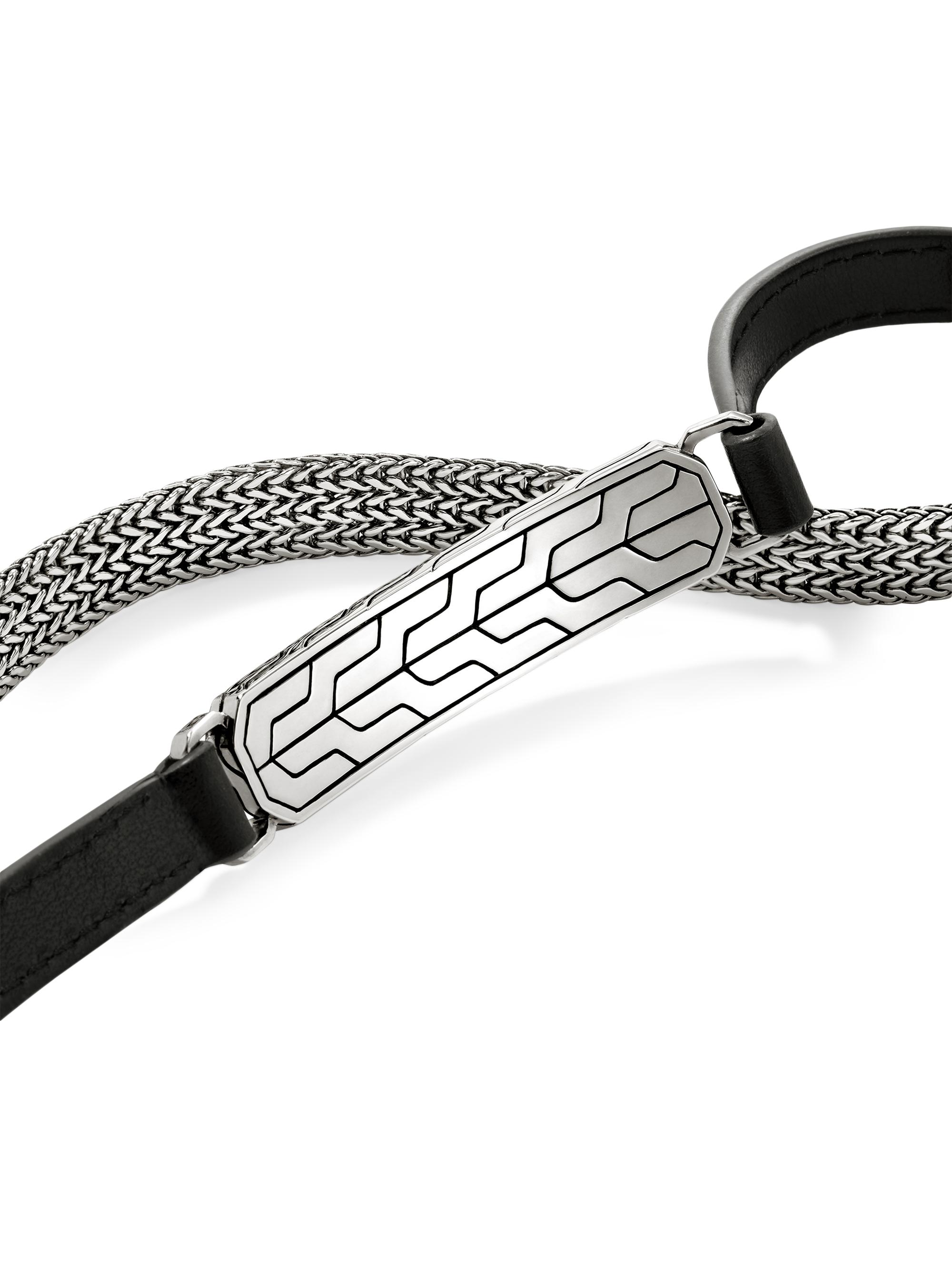 John Hardy ID Sterling Silver & Leather Wrap Bracelet | Saks Fifth Avenue