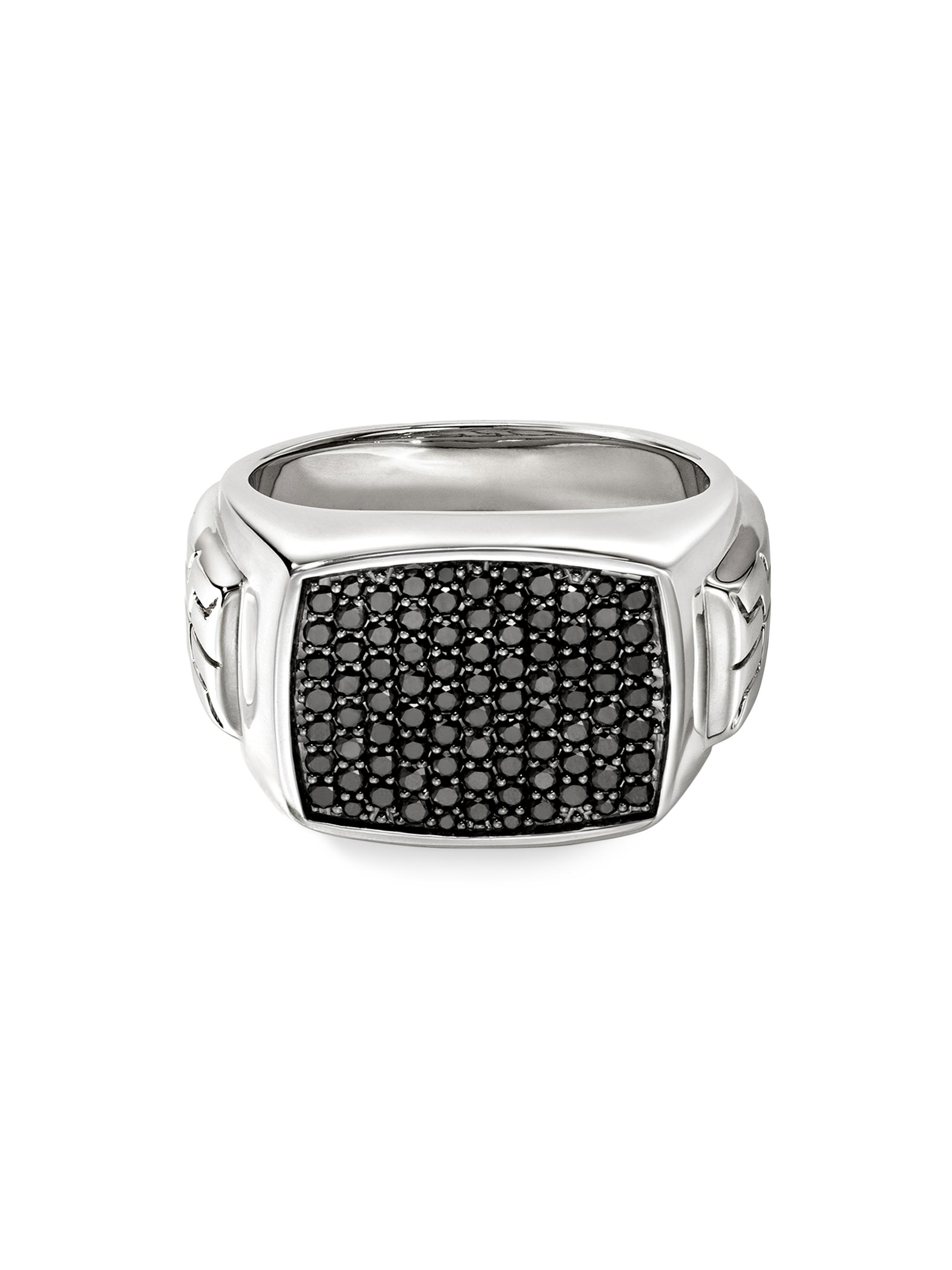 John Hardy ID Sterling Silver & Black Sapphire Signet Ring | Saks Fifth ...