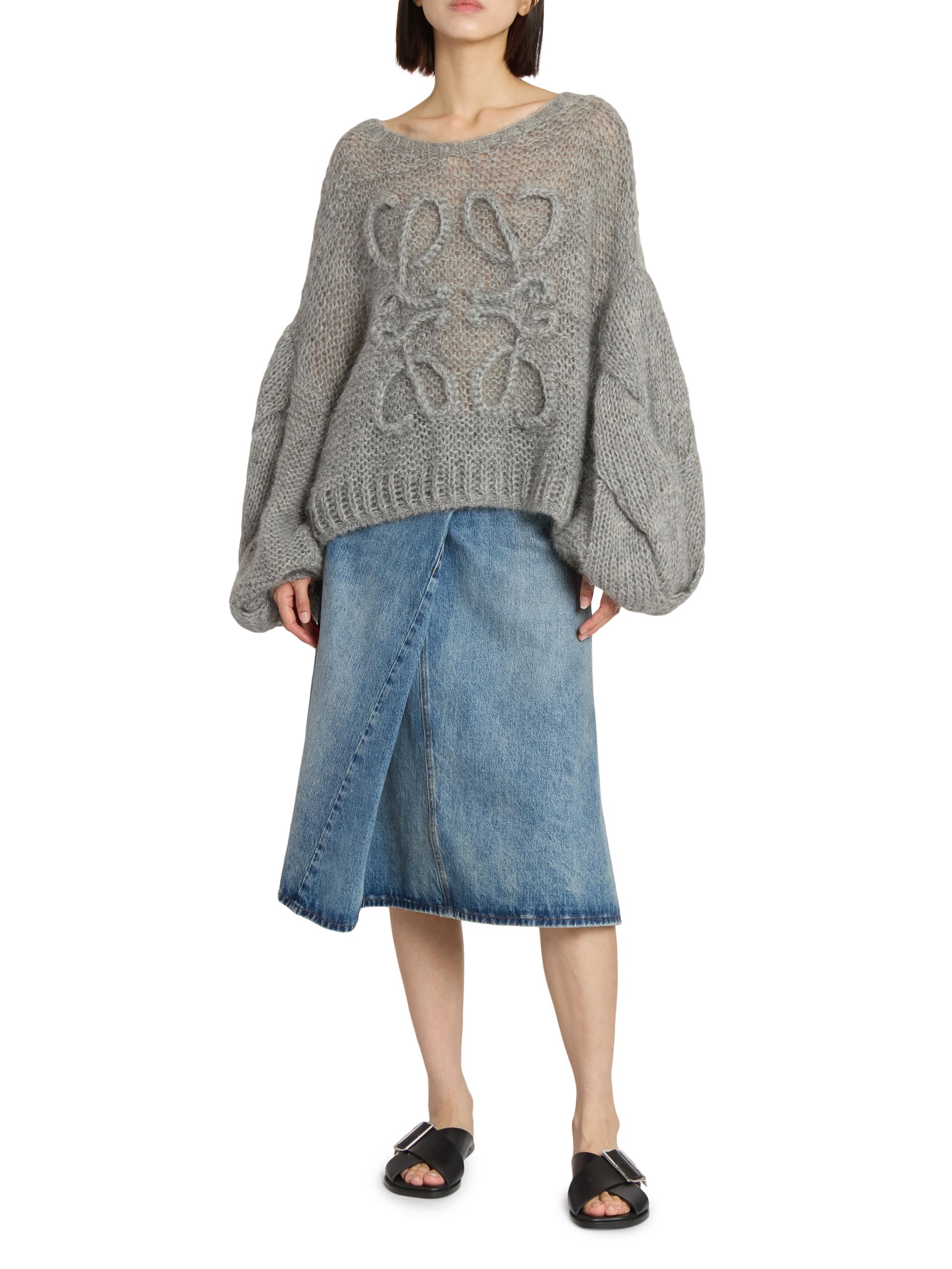 LOEWE Deconstructed Denim Midi-Skirt | Saks Fifth Avenue