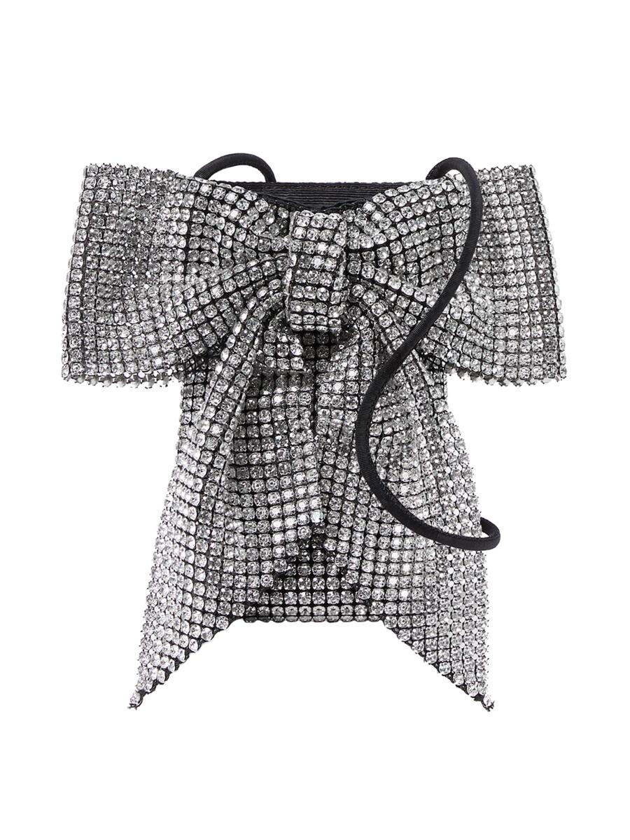 Shop Loeffler Randall Violet Rhinestone Bow Crossbody Bag | Saks Fifth ...