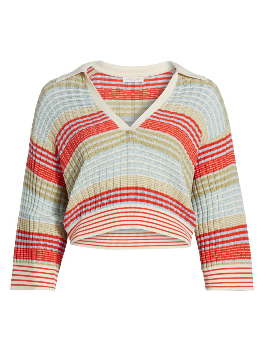 Ramy Brook Azaria Striped Cotton-Blend Sweater | Saks Fifth Avenue