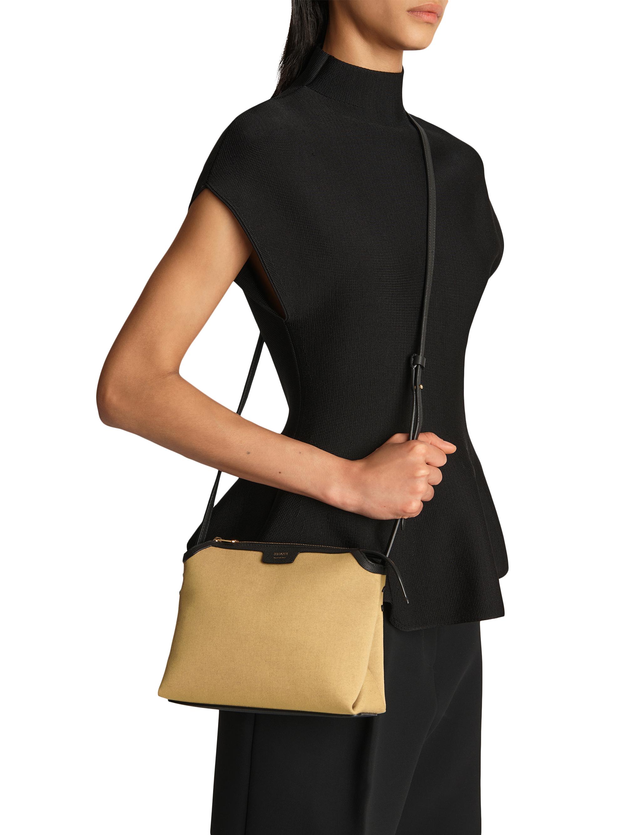 Khaite Medium Lina Canvas & Leather Crossbody Bag | Saks Fifth Avenue