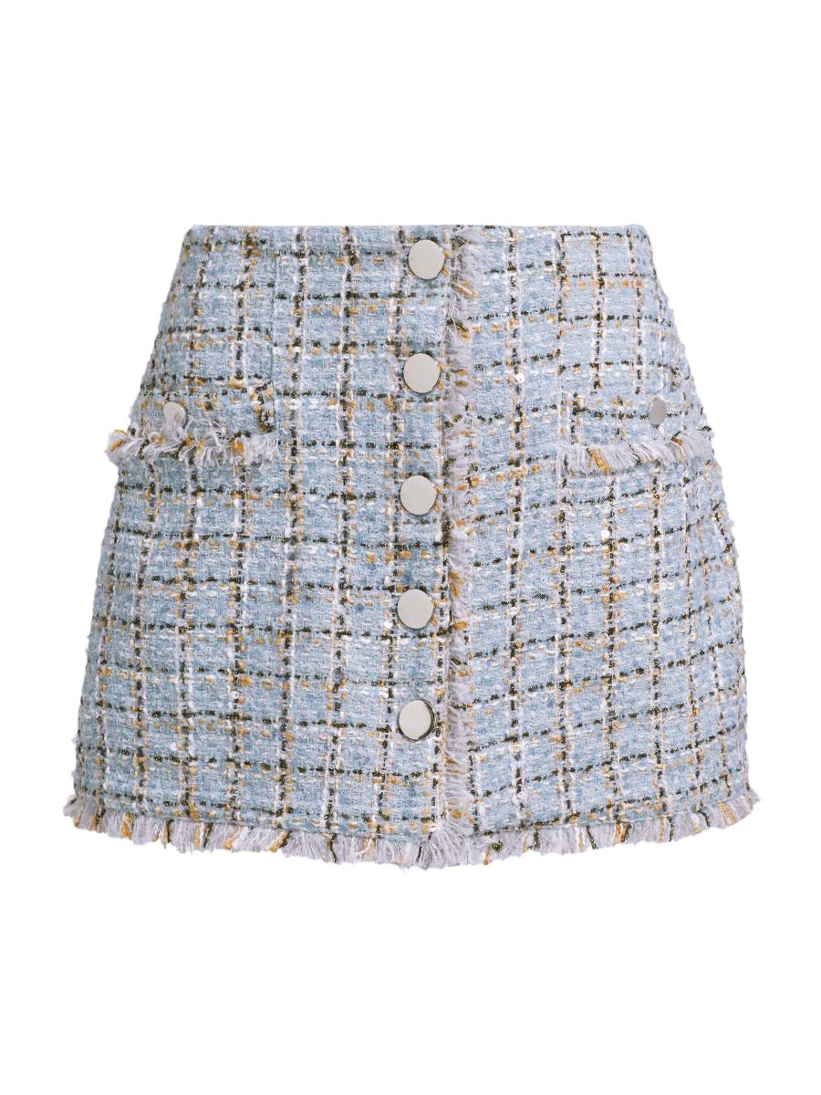 Toccin Ariel Button-Front Tweed Miniskirt | Saks Fifth Avenue