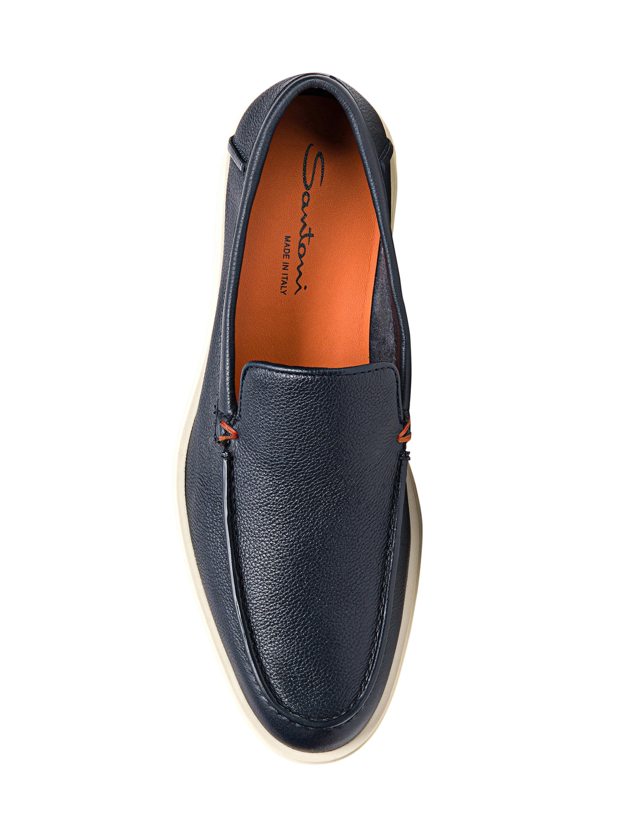 Santoni Detroit Tumbled Leather Loafers | Saks Fifth Avenue