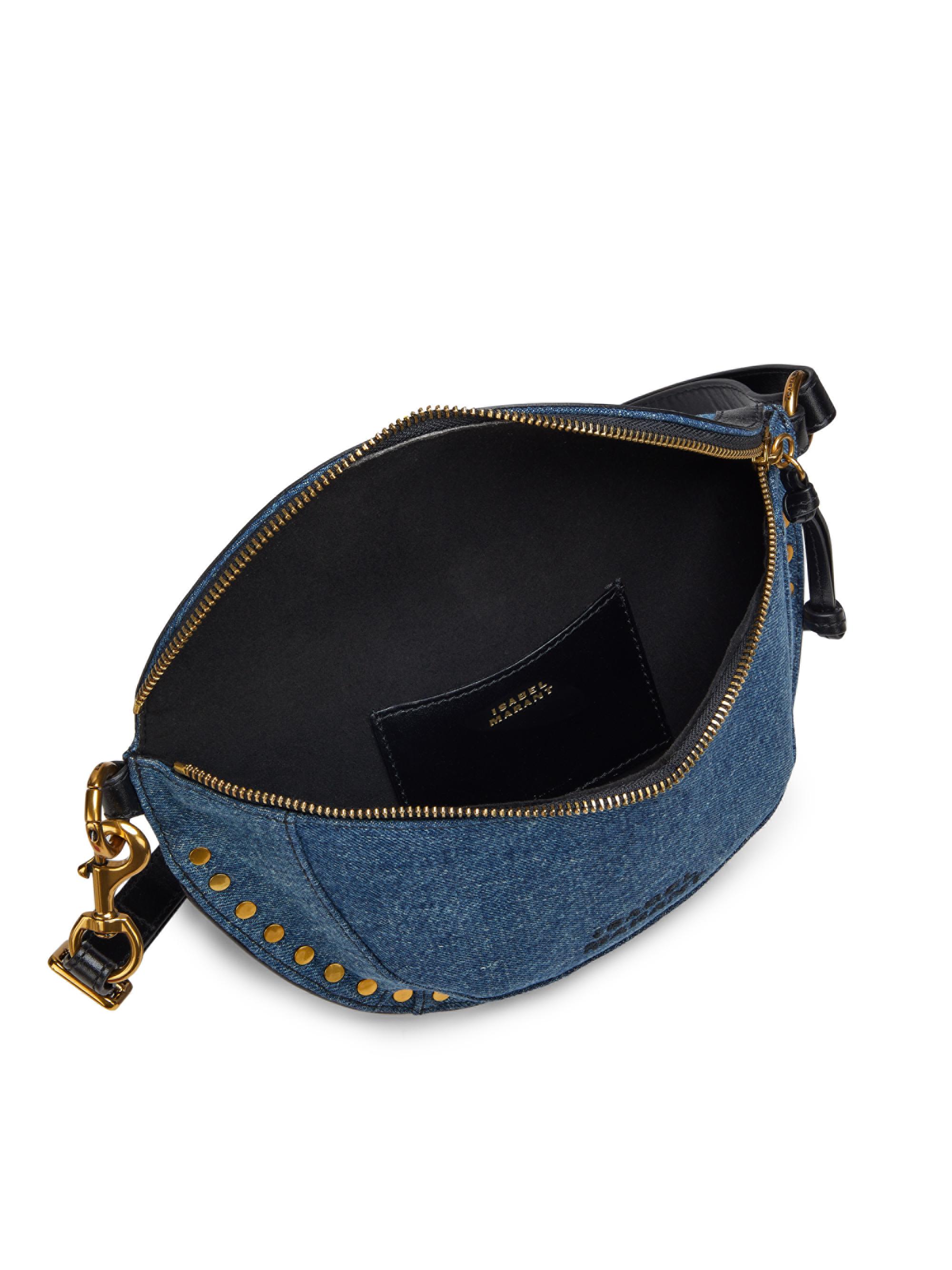 Isabel Marant Skano Studded Leather-Trimmed Denim Belt Bag | Saks Fifth ...