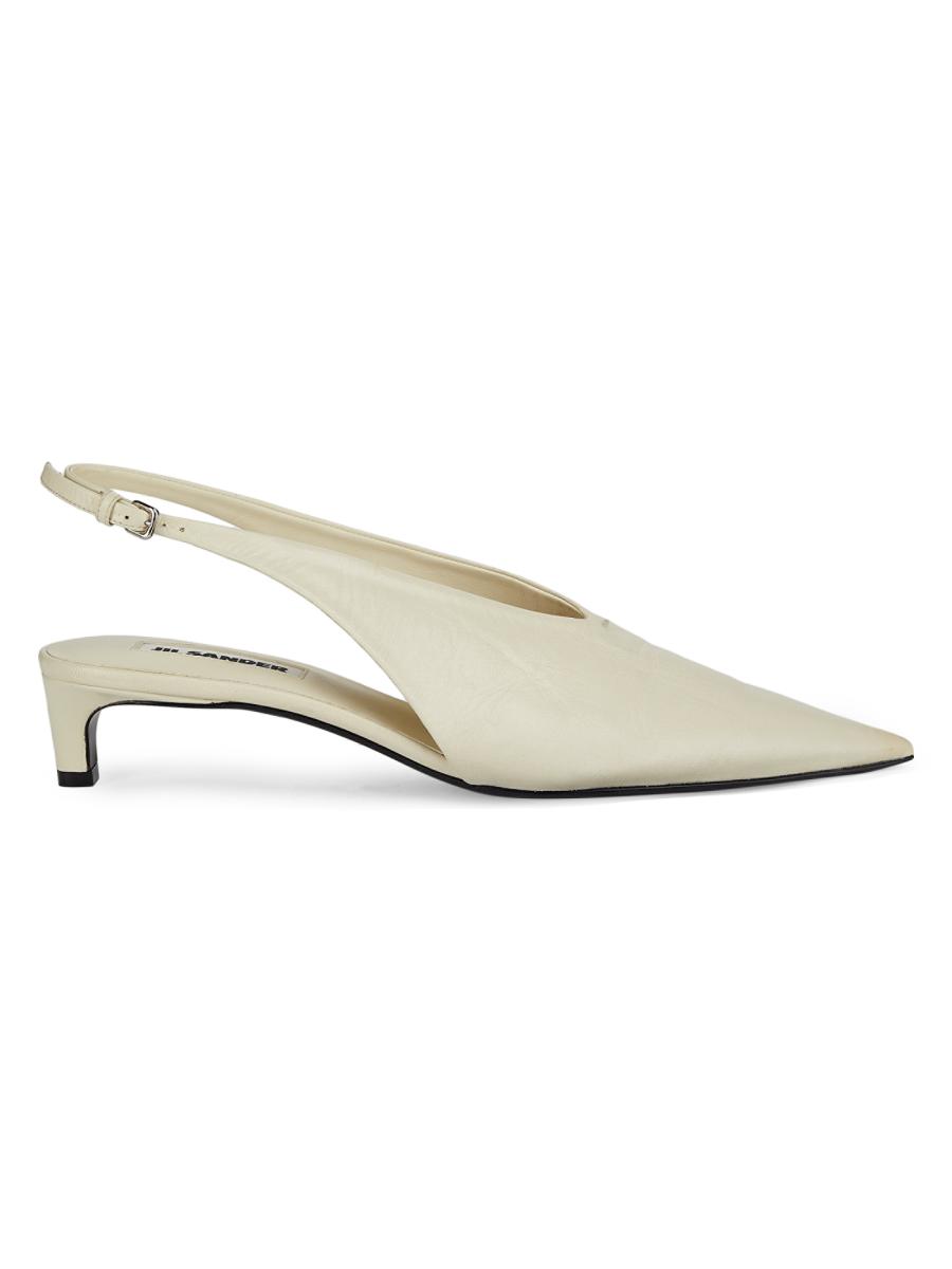 Shop Jil Sander Cruise 35MM Leather Kitten-Heel Pumps | Saks Fifth Avenue