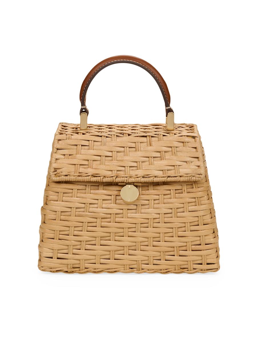 Cult Gaia Sybil Rattan & Leather Top Handle Bag | Saks Fifth Avenue
