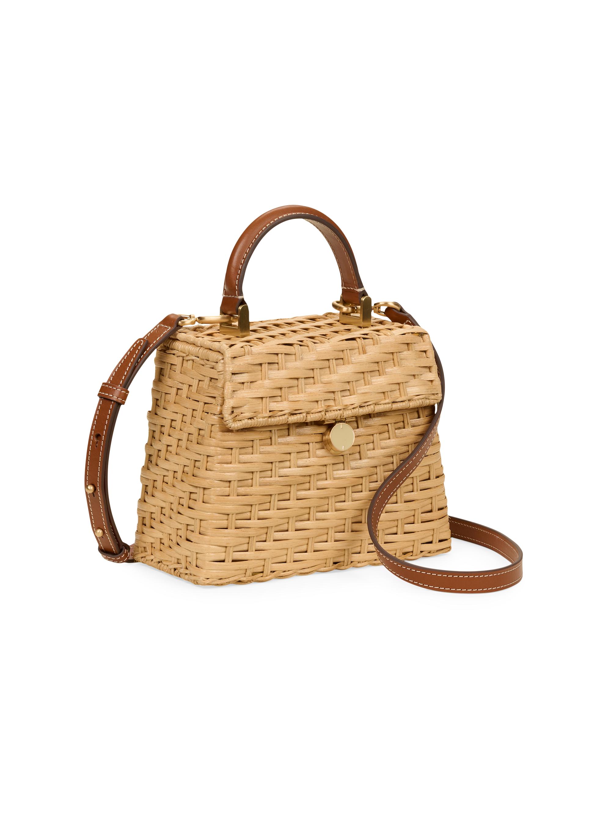 Cult Gaia Sybil Rattan & Leather Top Handle Bag | Saks Fifth Avenue