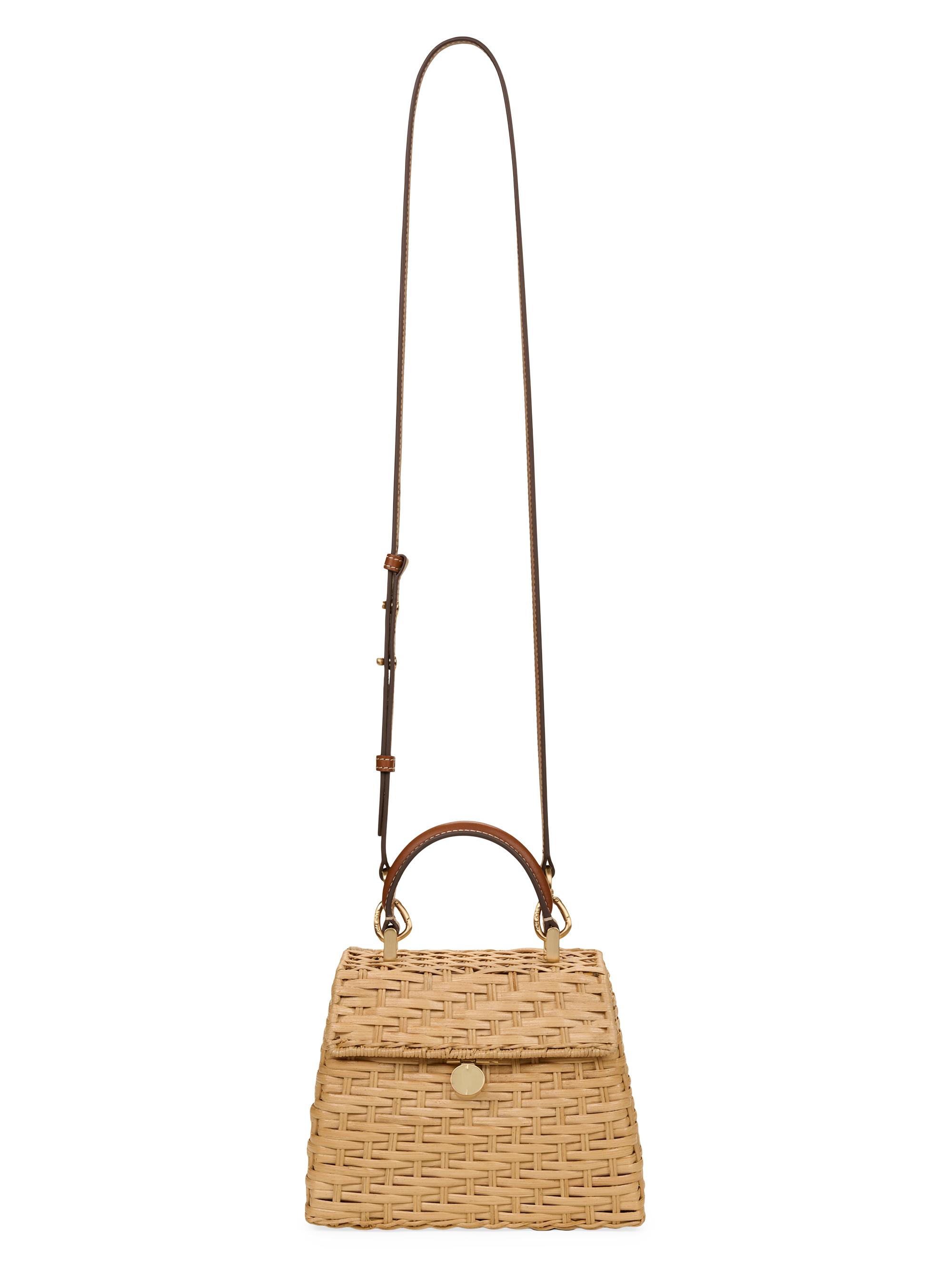 Cult Gaia Sybil Rattan & Leather Top Handle Bag | Saks Fifth Avenue
