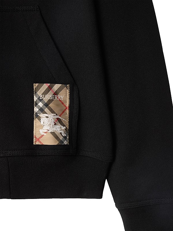 Shop Burberry Check Label Cotton Full-Zip Hoodie | Saks Shop Burberry Check Label Cotton Full-Zip Hoodie | Saks