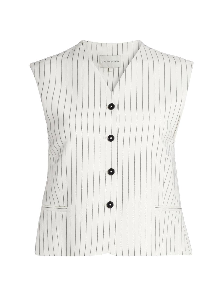 Loulou Studio Vanua Pin-Stripe Vest | Saks Fifth Avenue