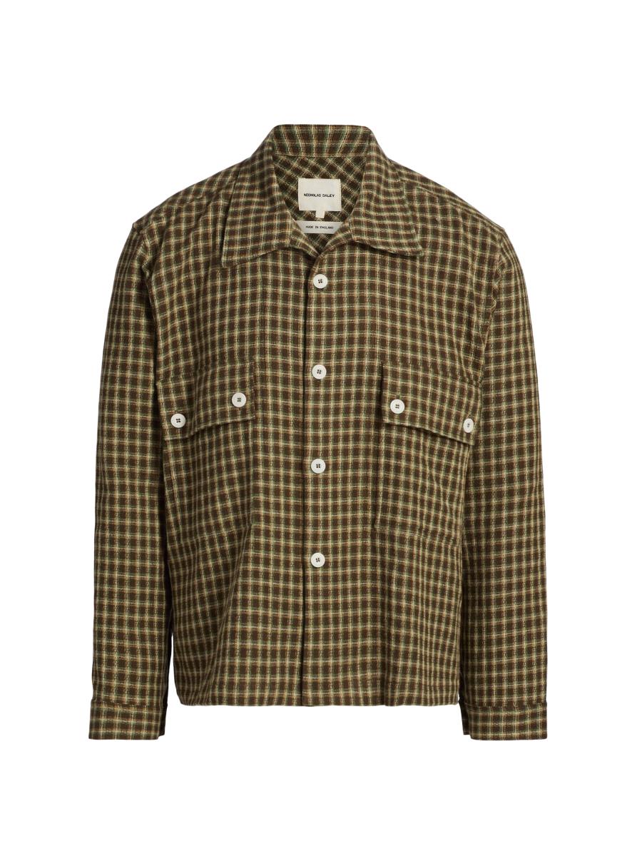 Shop Nicholas Daley Field Check Shirt | Saks Fifth Avenue