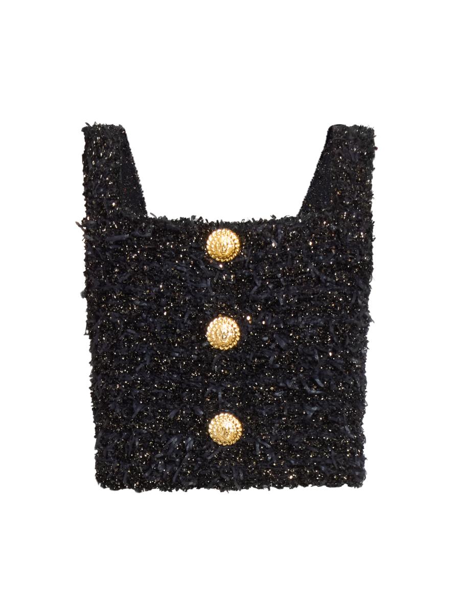 Balmain Tweed Crop Top | Saks Fifth Avenue