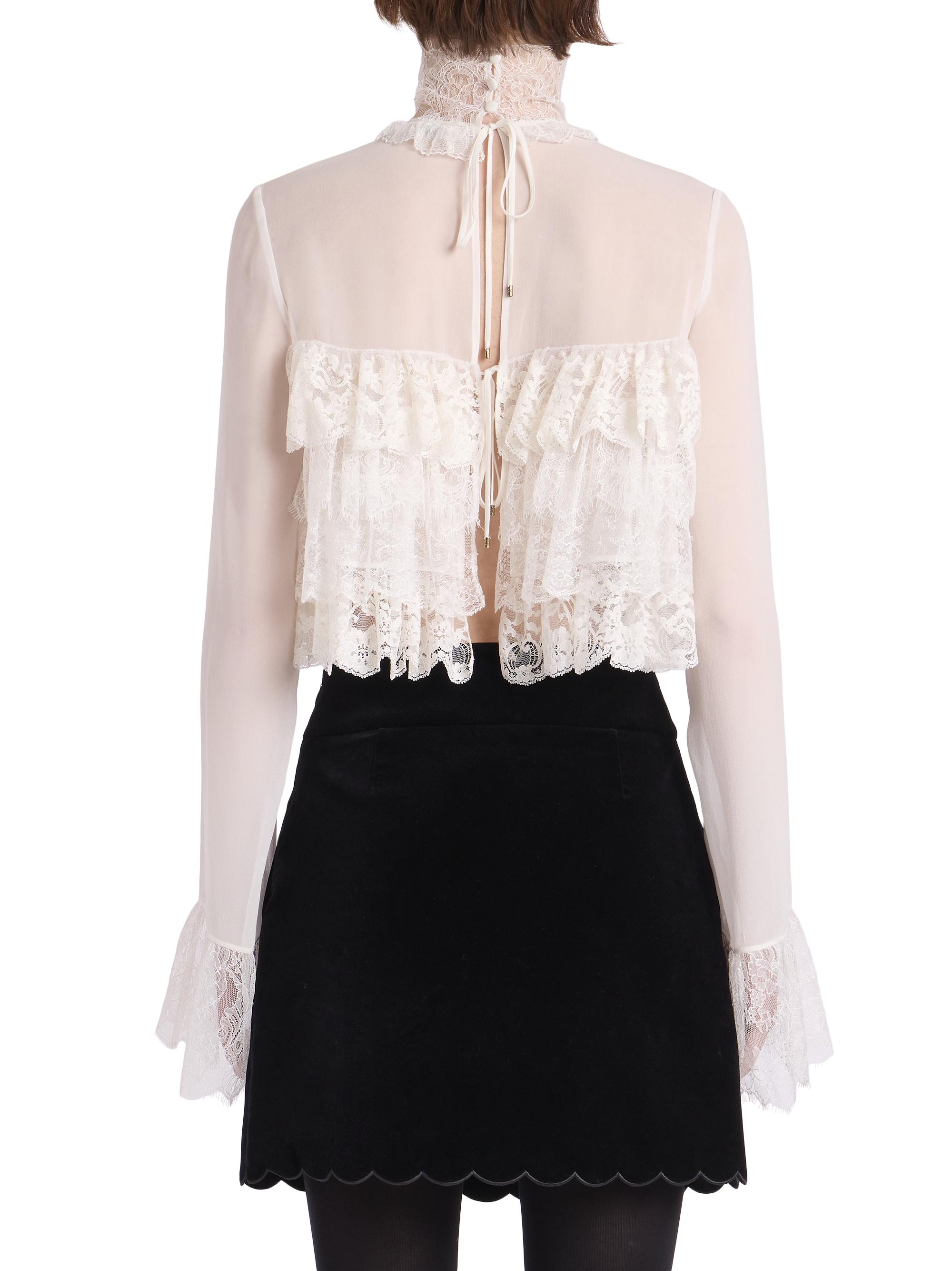 Chloé Lace Ruffle Crop Top | Saks Fifth Avenue
