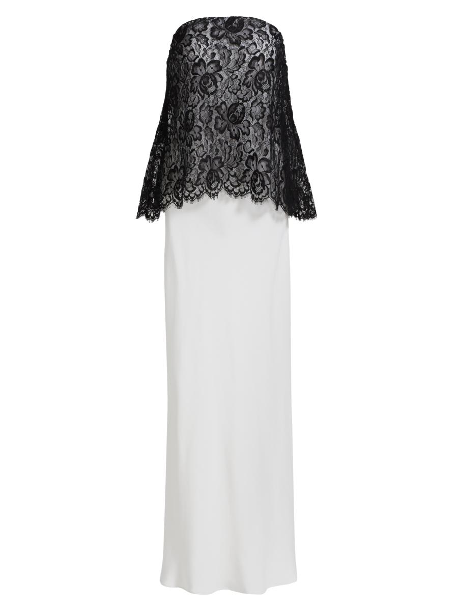 Rodarte Silk Crepe & Lace Overlay Bias-Cut Dress | Saks Fifth Avenue