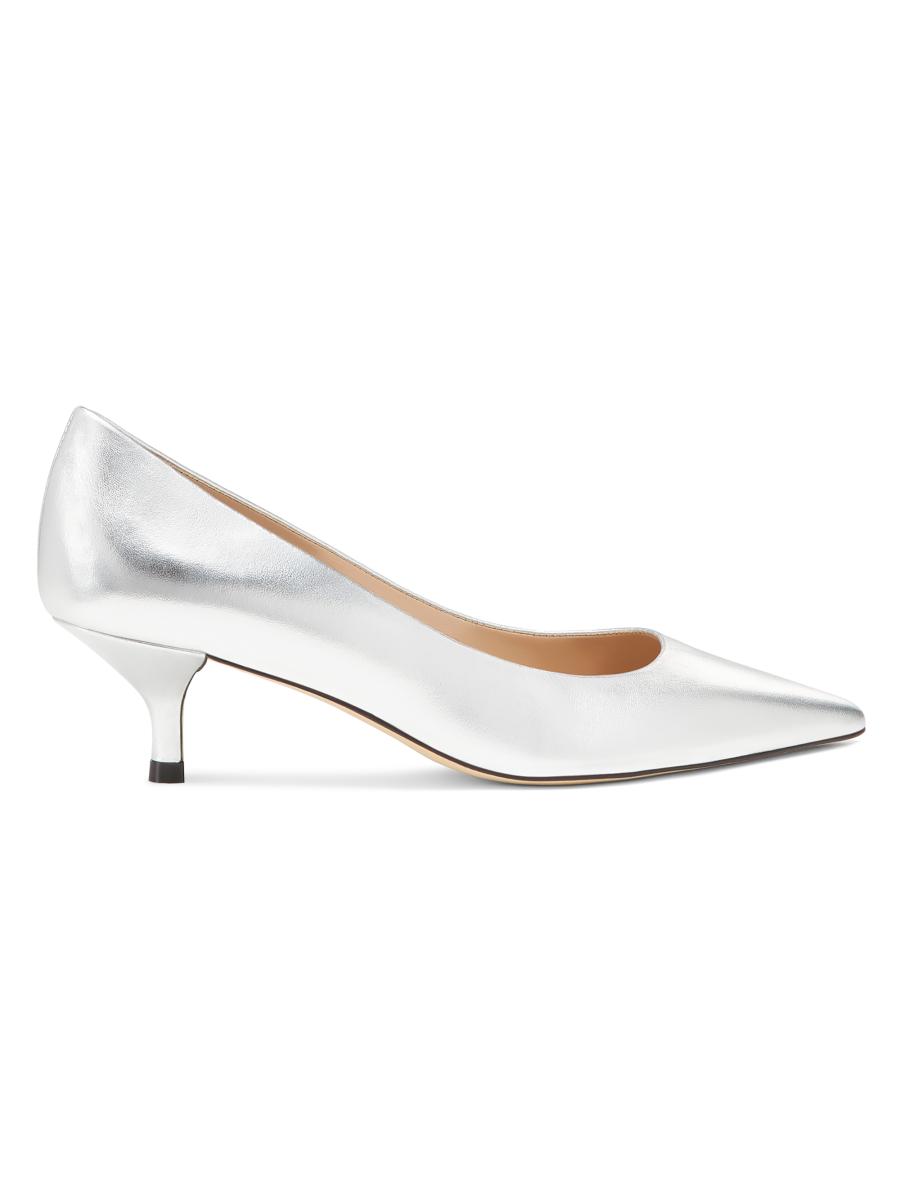 Stuart Weitzman Power 50MM Metallic Leather Pumps | Saks Fifth Avenue