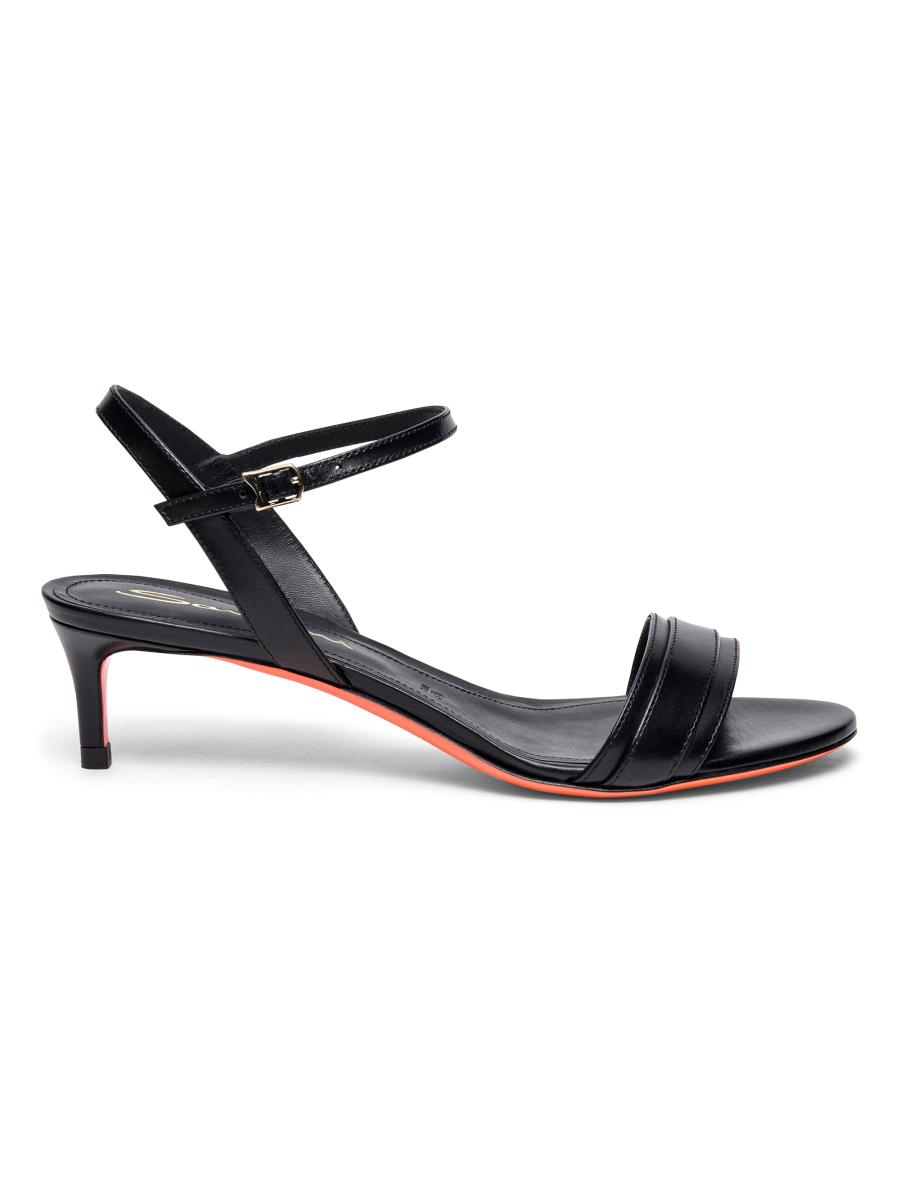 Santoni Sirolo 45MM Leather Kitten-Heel Sandals | Saks Fifth Avenue