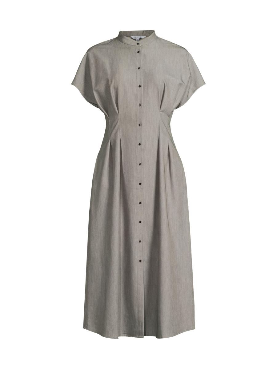 Misook Pleated Modern Fit & Flare Dress | Saks Fifth Avenue