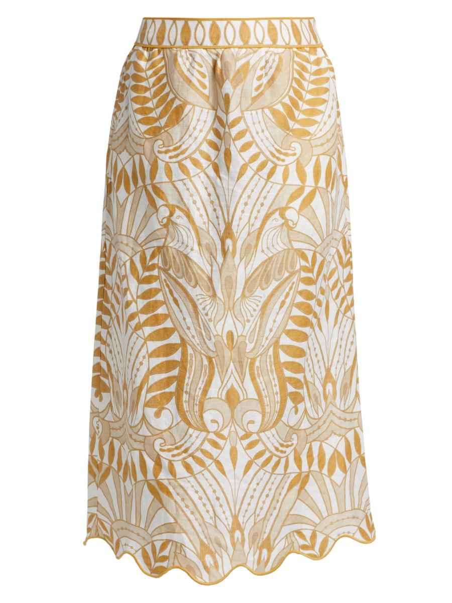 Farm Rio Lace Nature Midi-Skirt | Saks Fifth Avenue