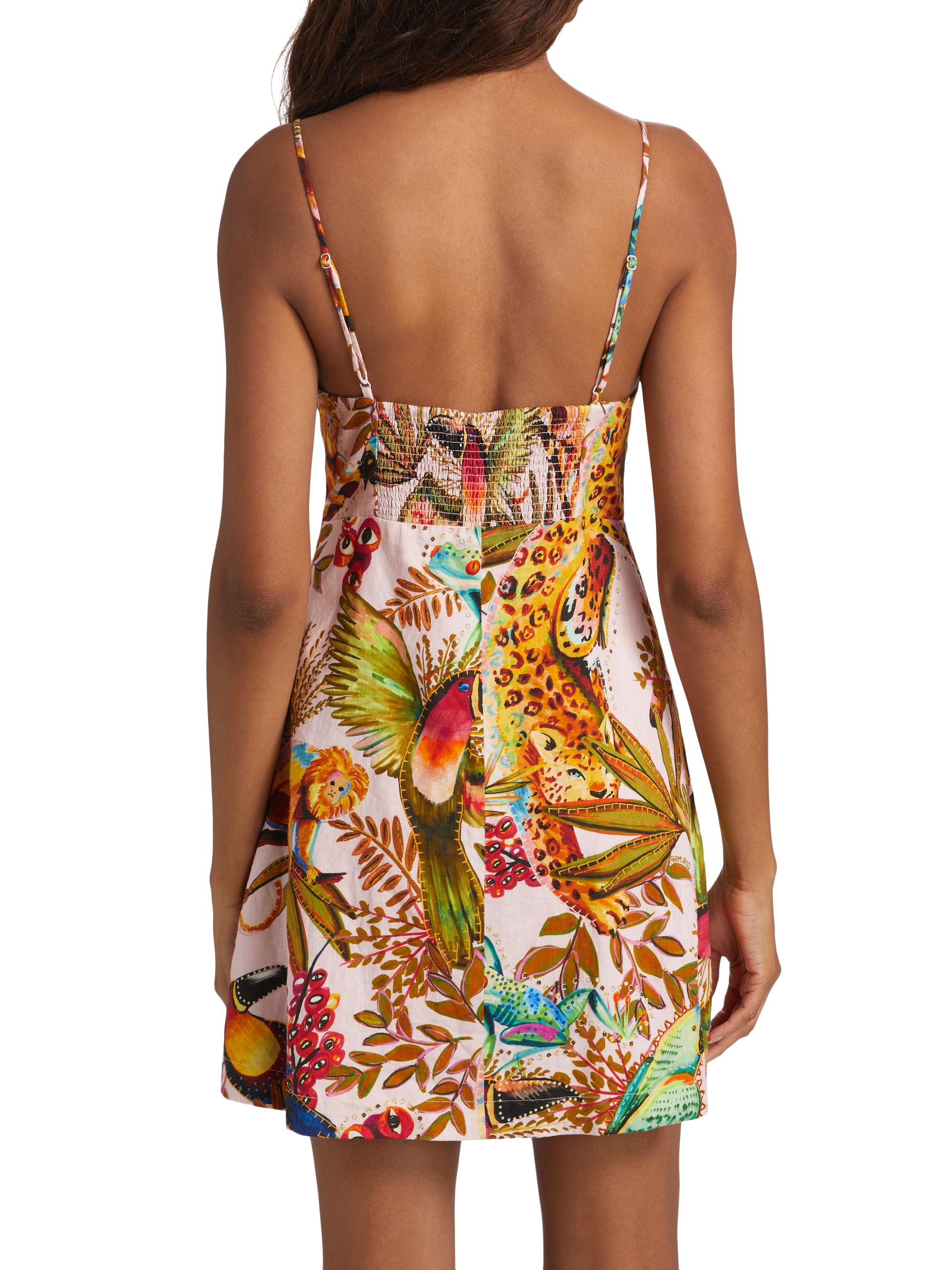 Farm Rio Into The Jungle Ruffled Minidress | Saks Fifth Avenue