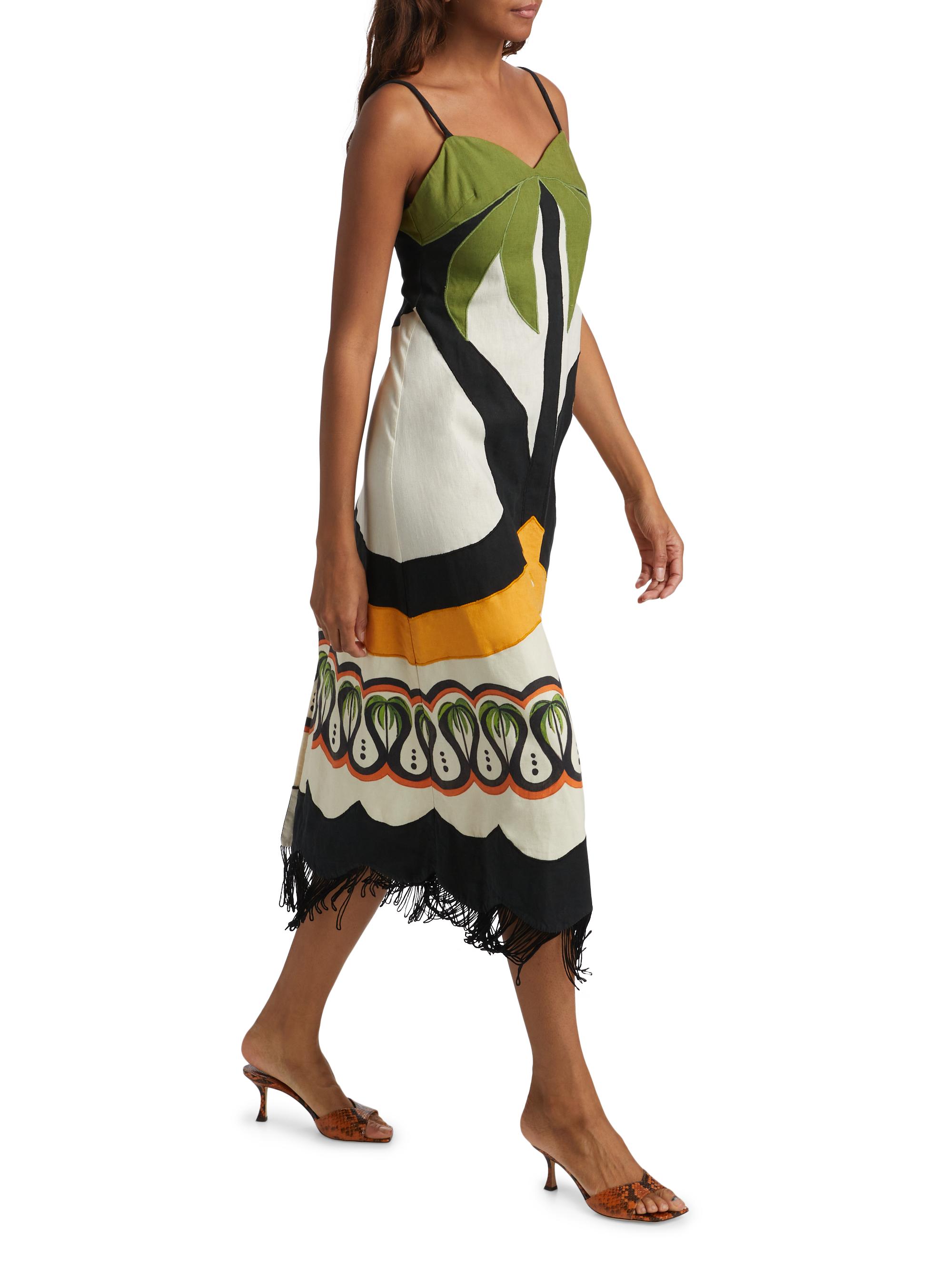 Farm Rio Coconut Tree Flow Cutwork Midi-Dress | Saks Fifth Avenue