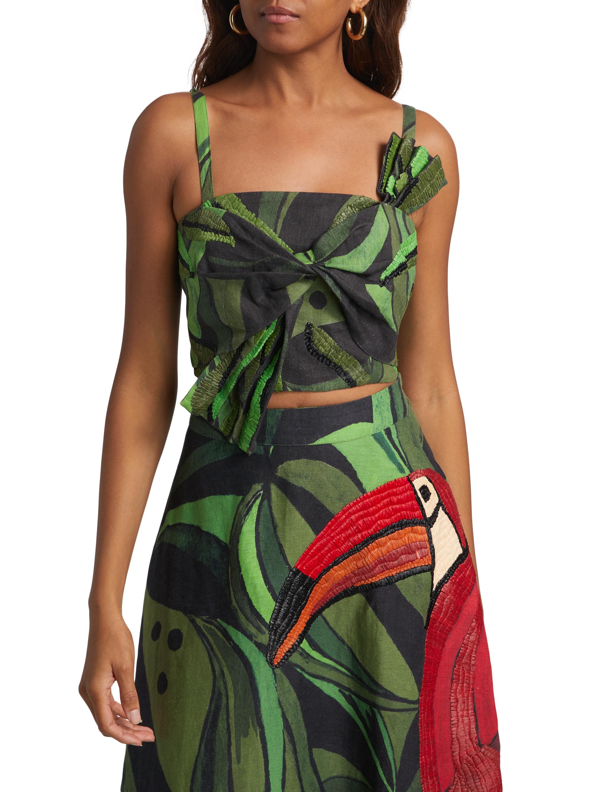 Farm Rio Coconut Tree Flow Crop Top | Saks Fifth Avenue