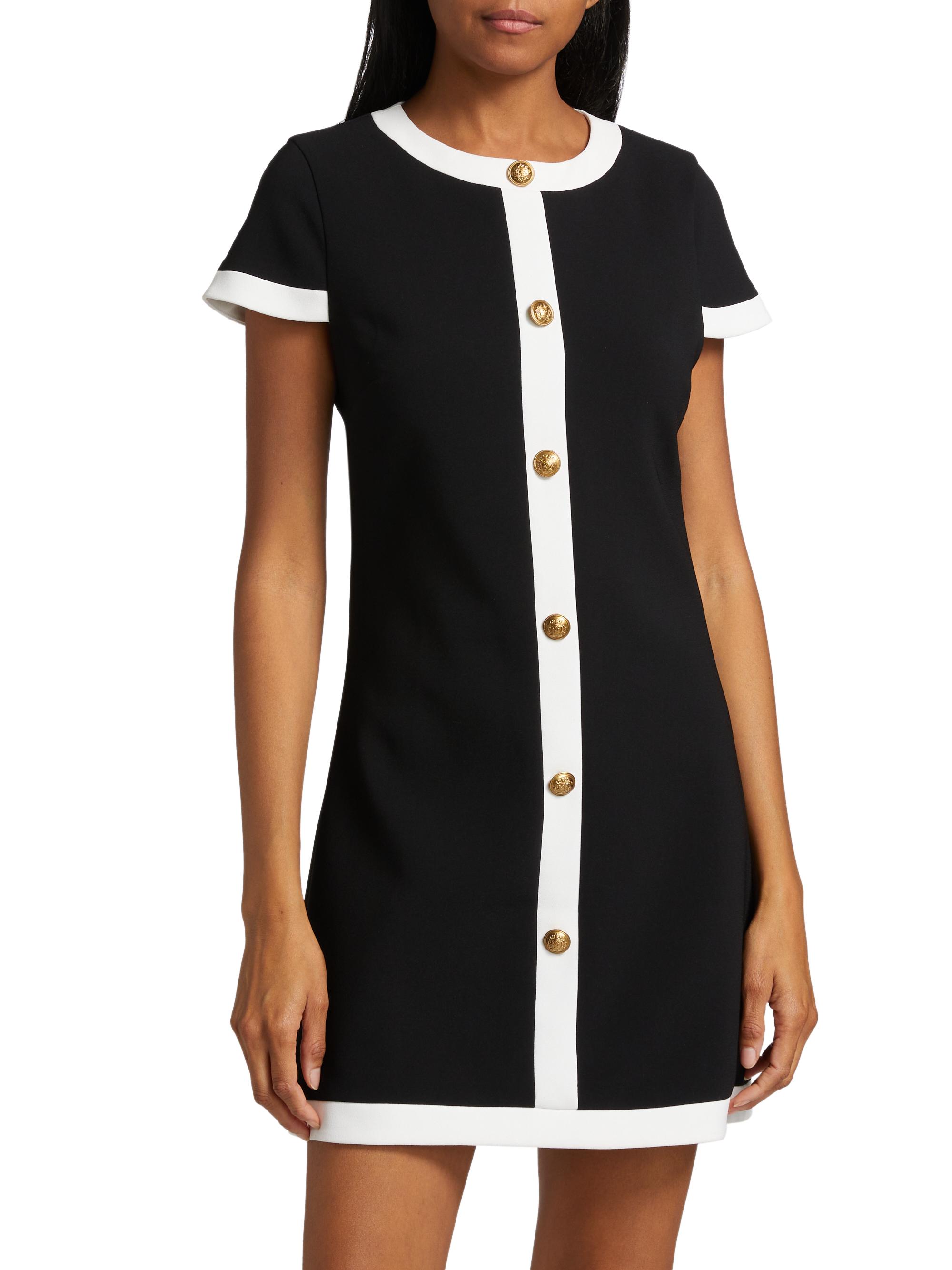 Alice + Olivia Coley Stretch Button-Front Minidress | Saks Fifth Avenue
