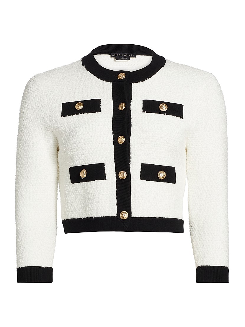 Shop Alice + Olivia Claira Colorblocked Cardigan | Saks Shop Alice + Olivia Claira Colorblocked Cardigan | Saks
