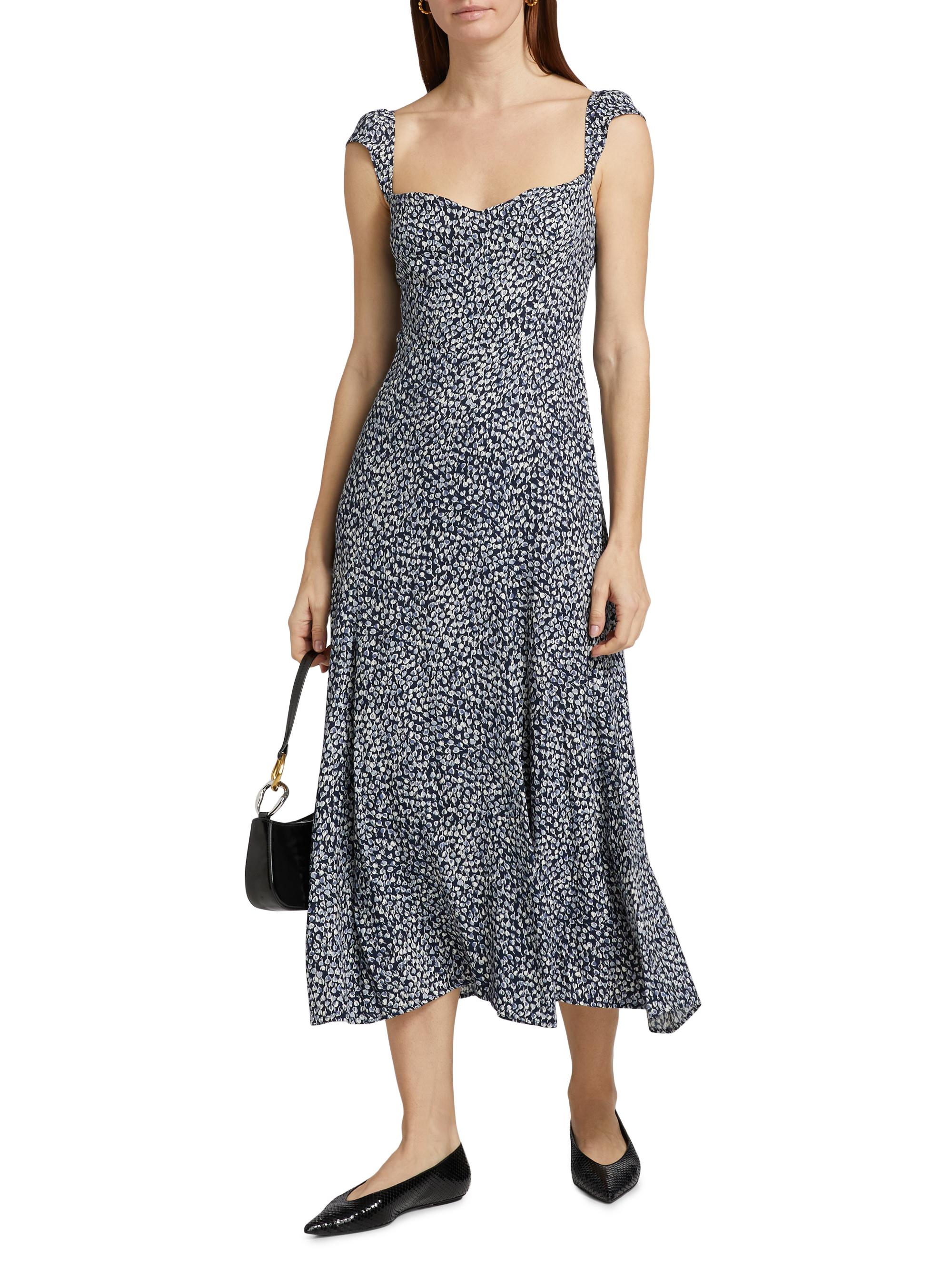 Reformation Bryson Floral Sweetheart Midi-Dress | Saks Fifth Avenue