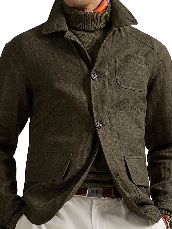 Shop Polo Ralph Lauren Linen Herringbone Utility Jacket Shop Polo Ralph Lauren Linen Herringbone Utility Jacket