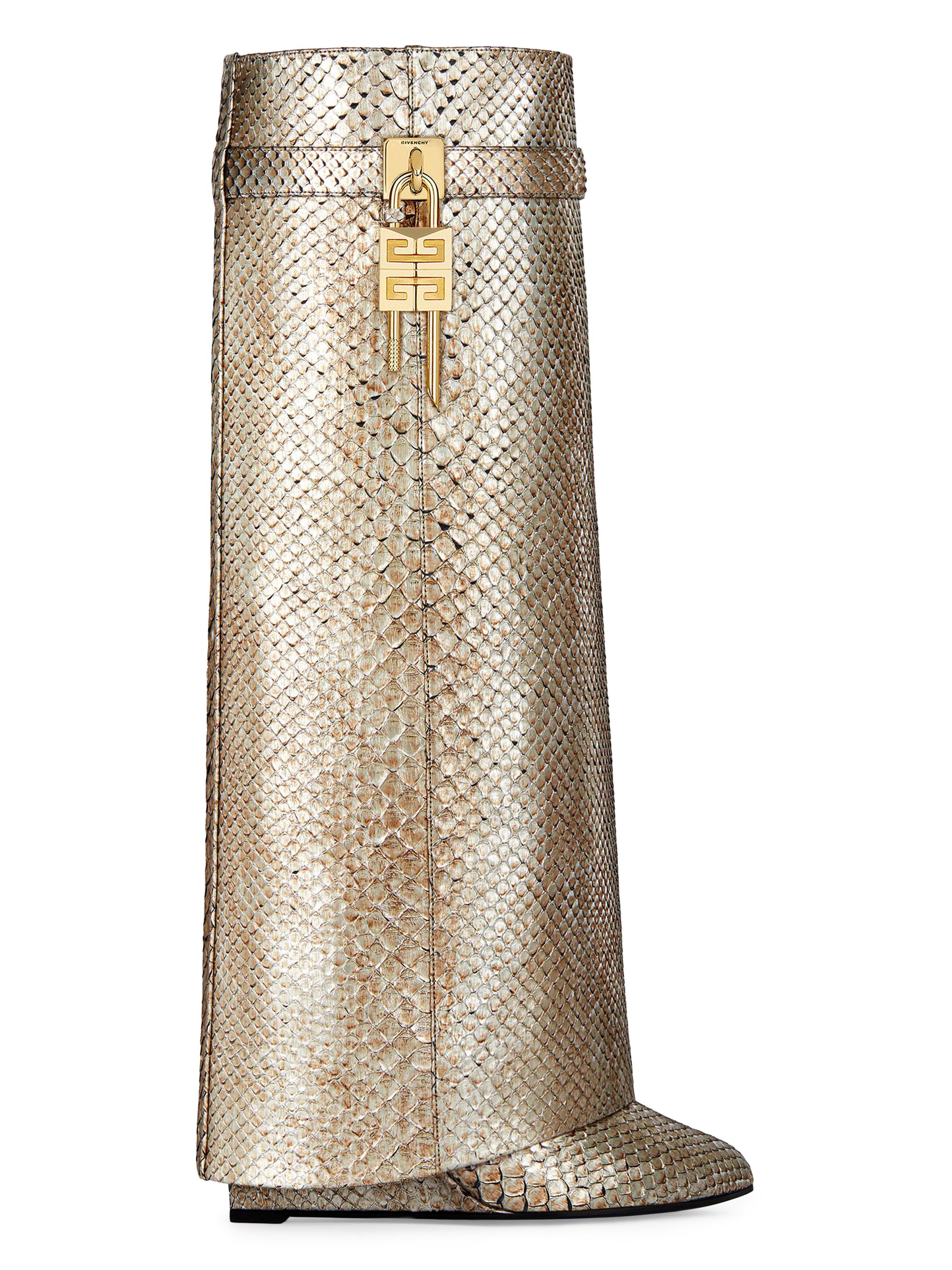Givenchy Shark Lock Boots in Python with Iridescent Effect | Saks Fifth ...