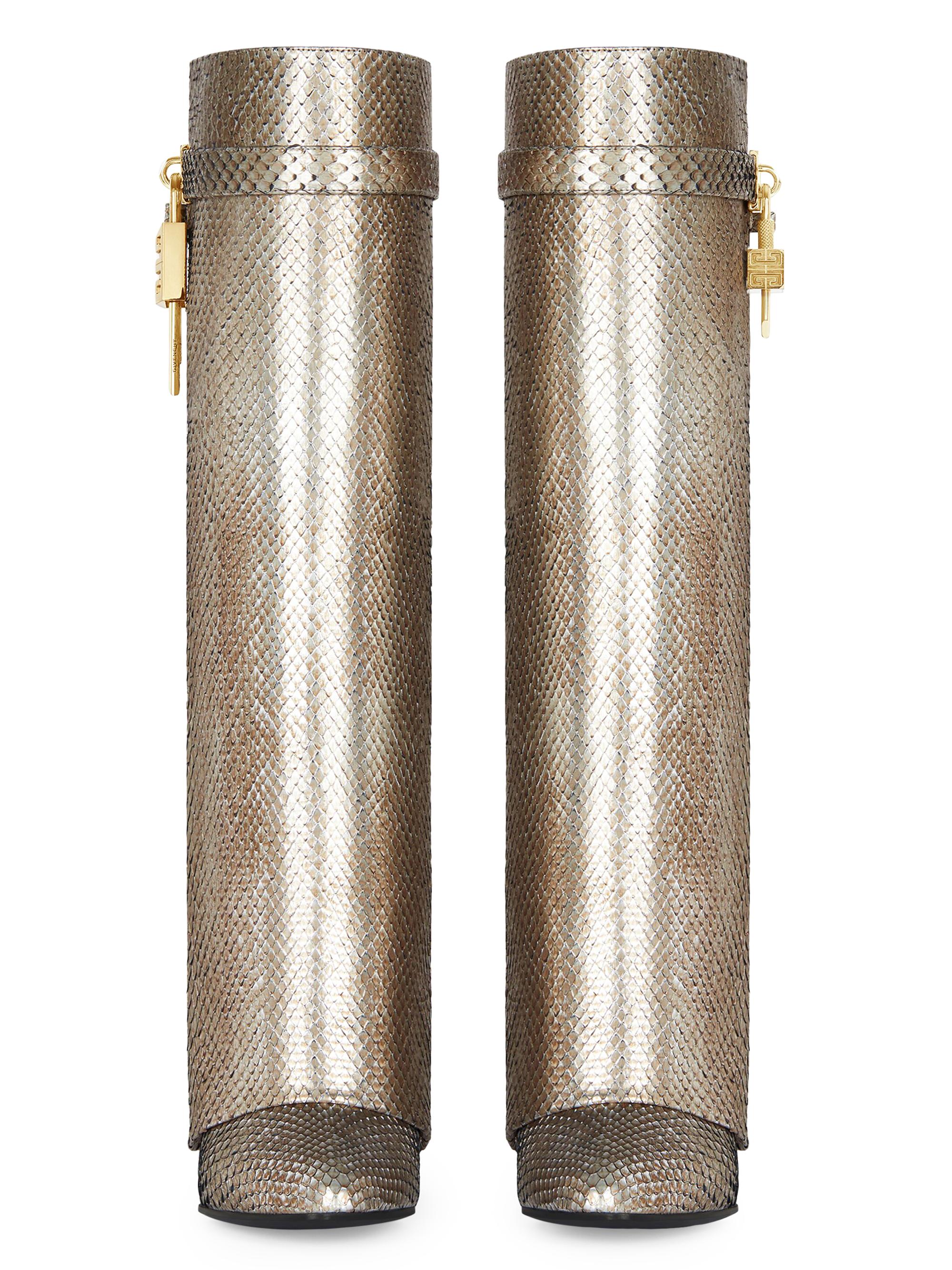 Givenchy Shark Lock Boots in Python with Iridescent Effect | Saks Fifth ...