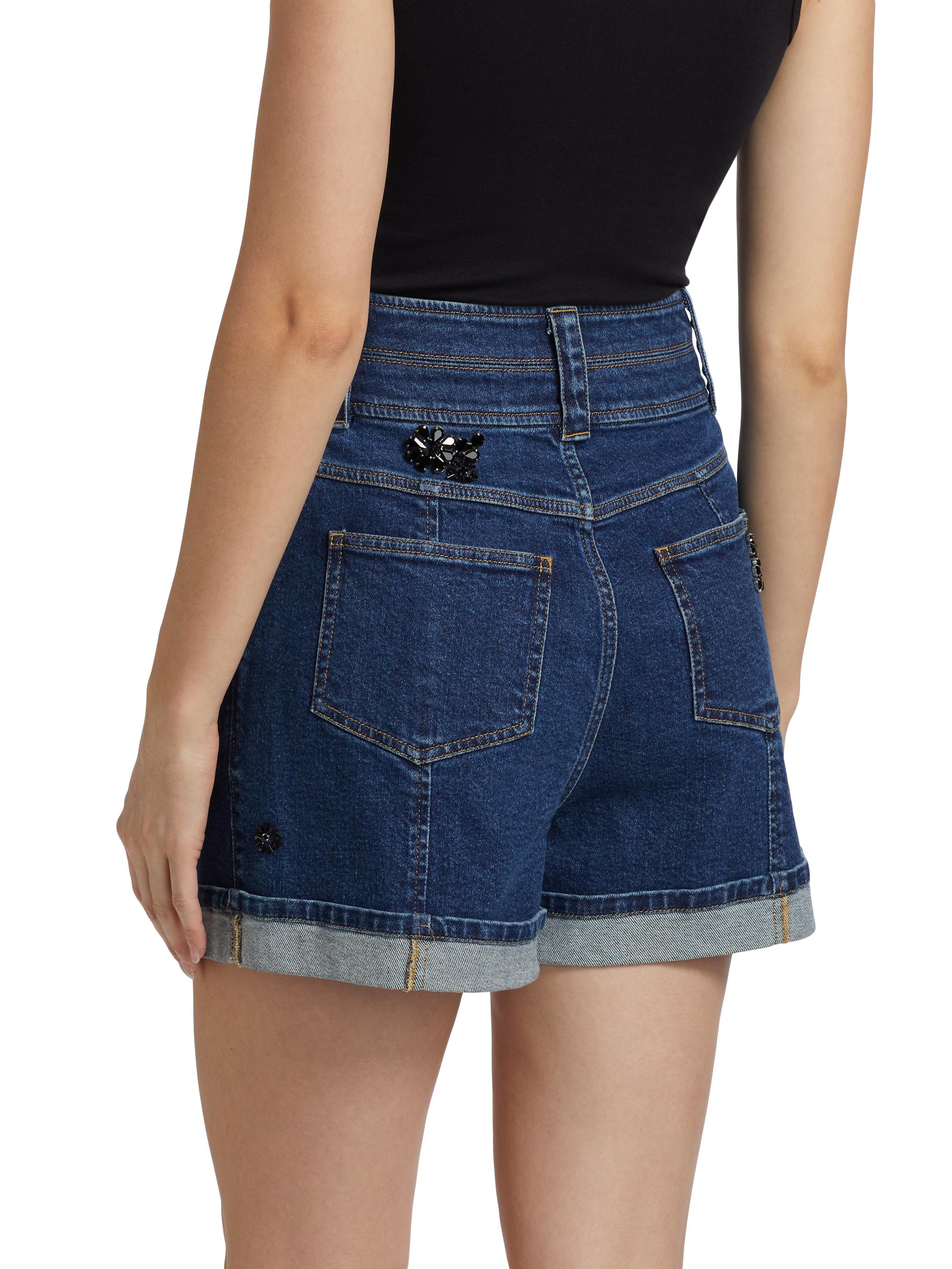 Cinq à Sept Marin Embellished Denim Shorts | Saks Fifth Avenue