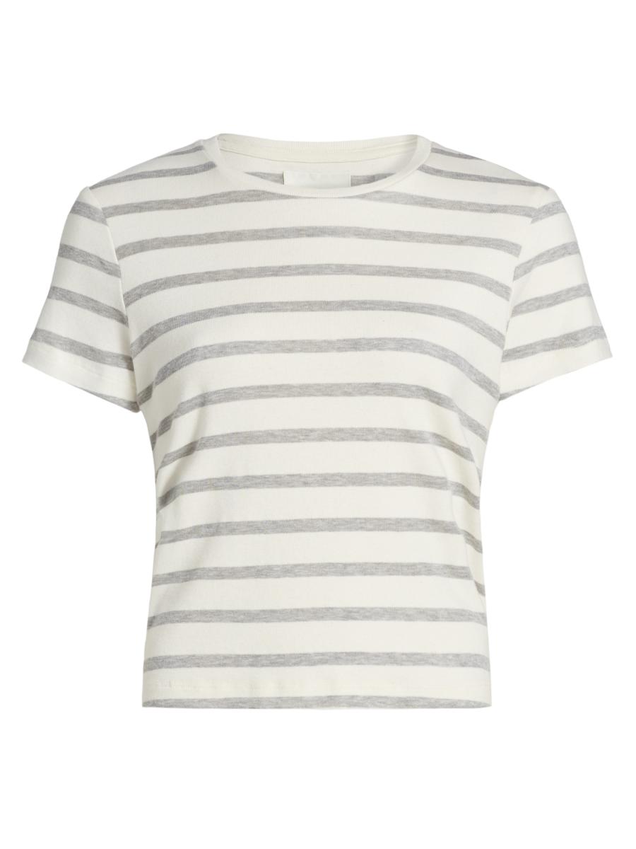 Citizens of Humanity Kyle Striped Cotton-Blend Cropped T-Shirt | Saks ...