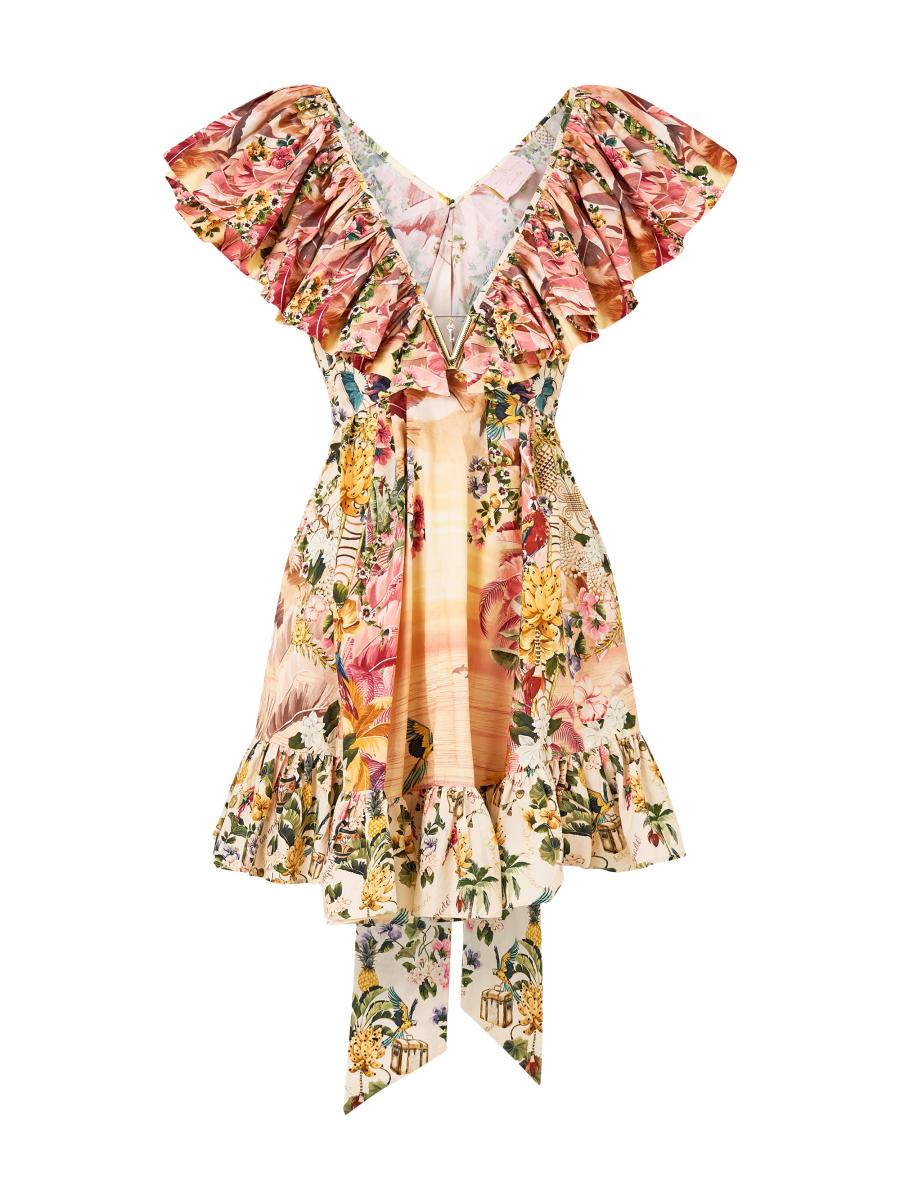 Camilla Camilla x White Lotus Frill Hardware Minidress | Saks Fifth Avenue