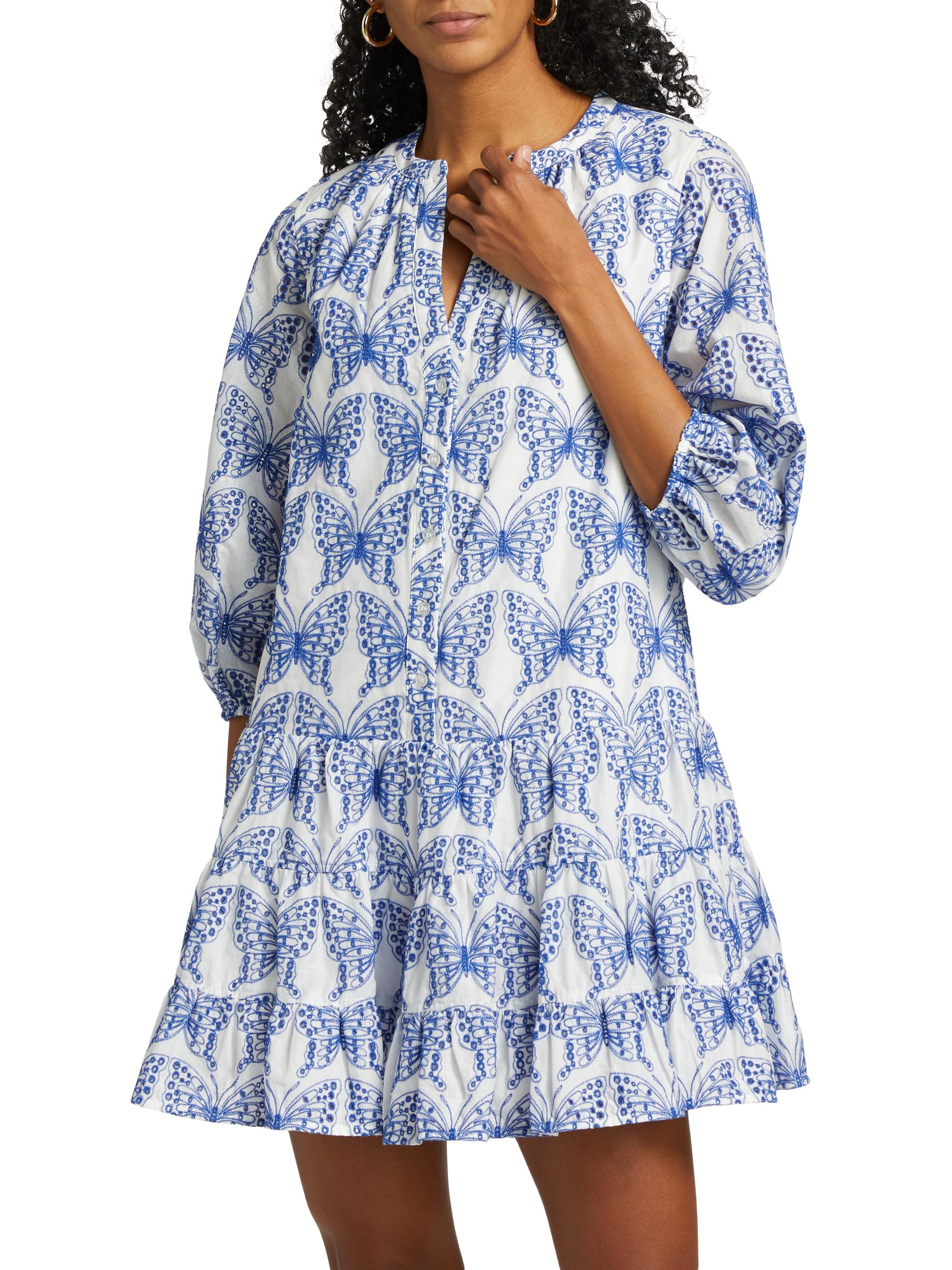 Milly Tiered Butterfly Eyelet Dress | Saks Fifth Avenue