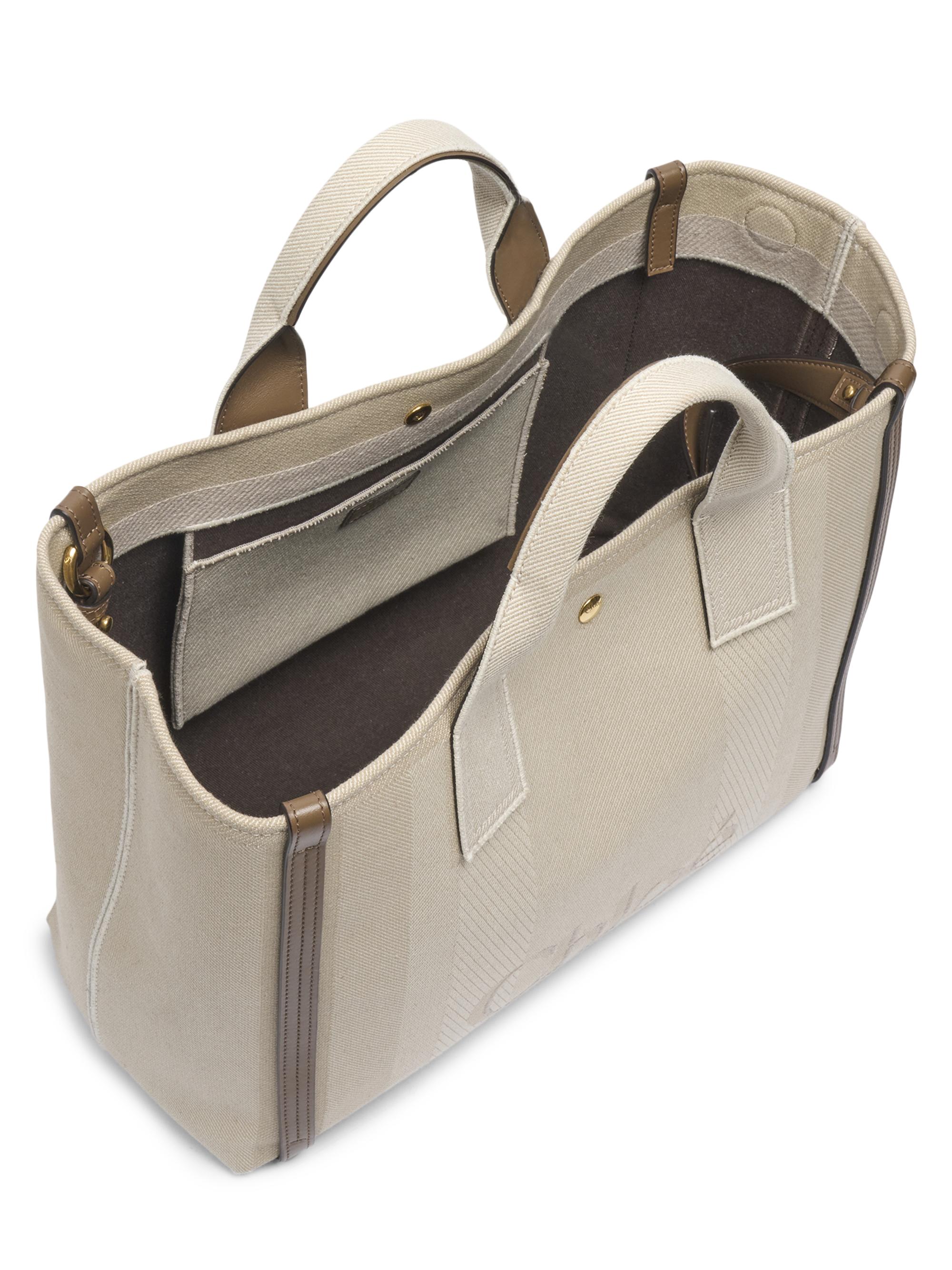 Chloé Medium Logo Canvas & Leather Tote Bag | Saks Fifth Avenue