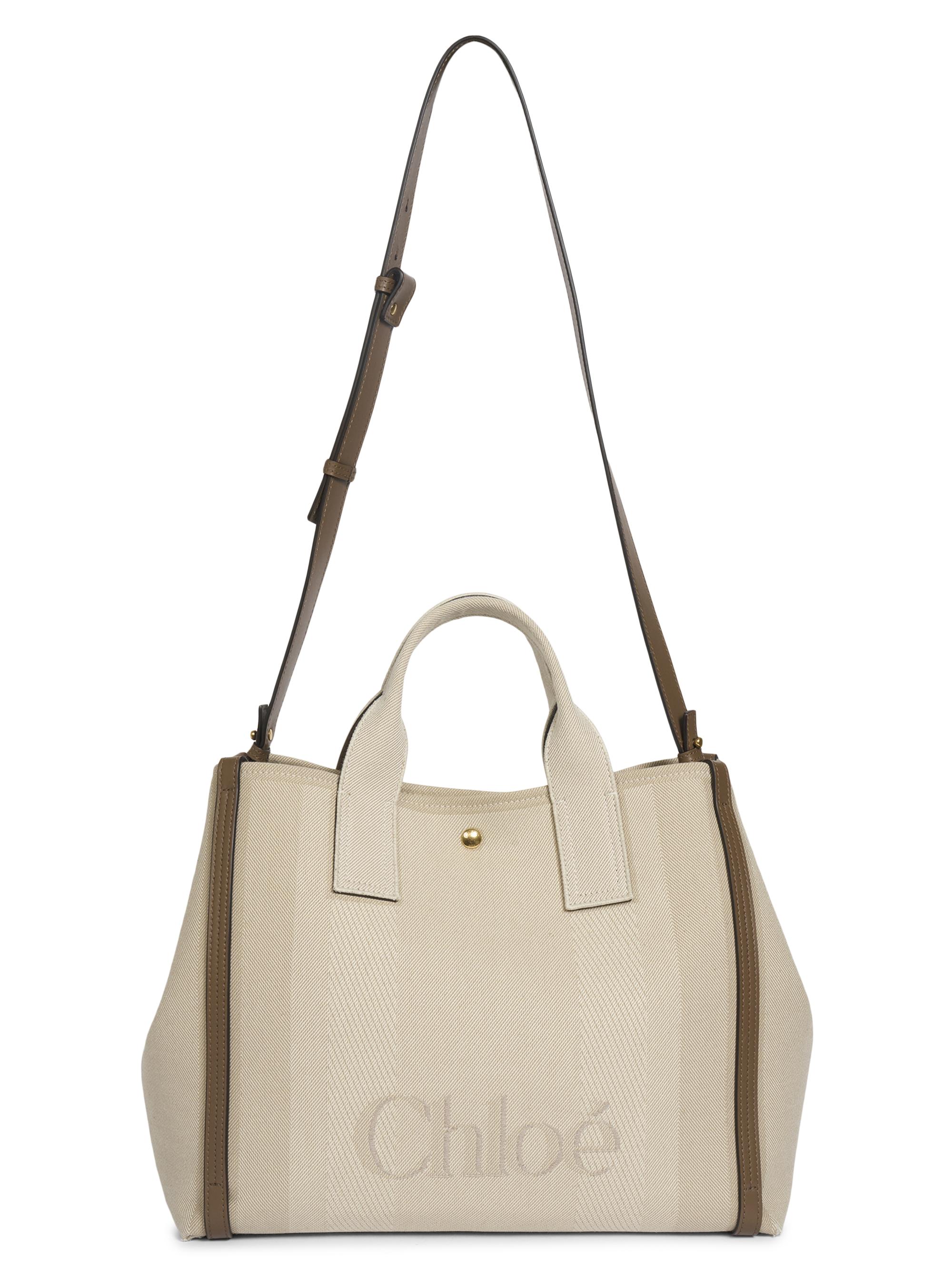 Chloé Medium Logo Canvas & Leather Tote Bag | Saks Fifth Avenue