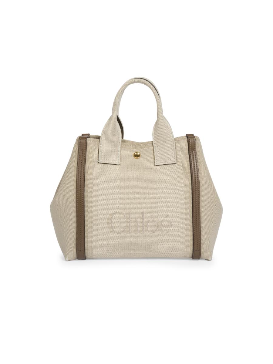 Chloé Small Logo Canvas & Leather Tote Bag | Saks Fifth Avenue