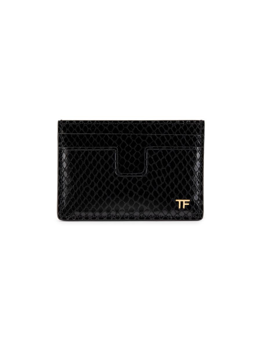 TOM FORD Python-Embossed Leather T Line Cardholder | Saks Fifth Avenue