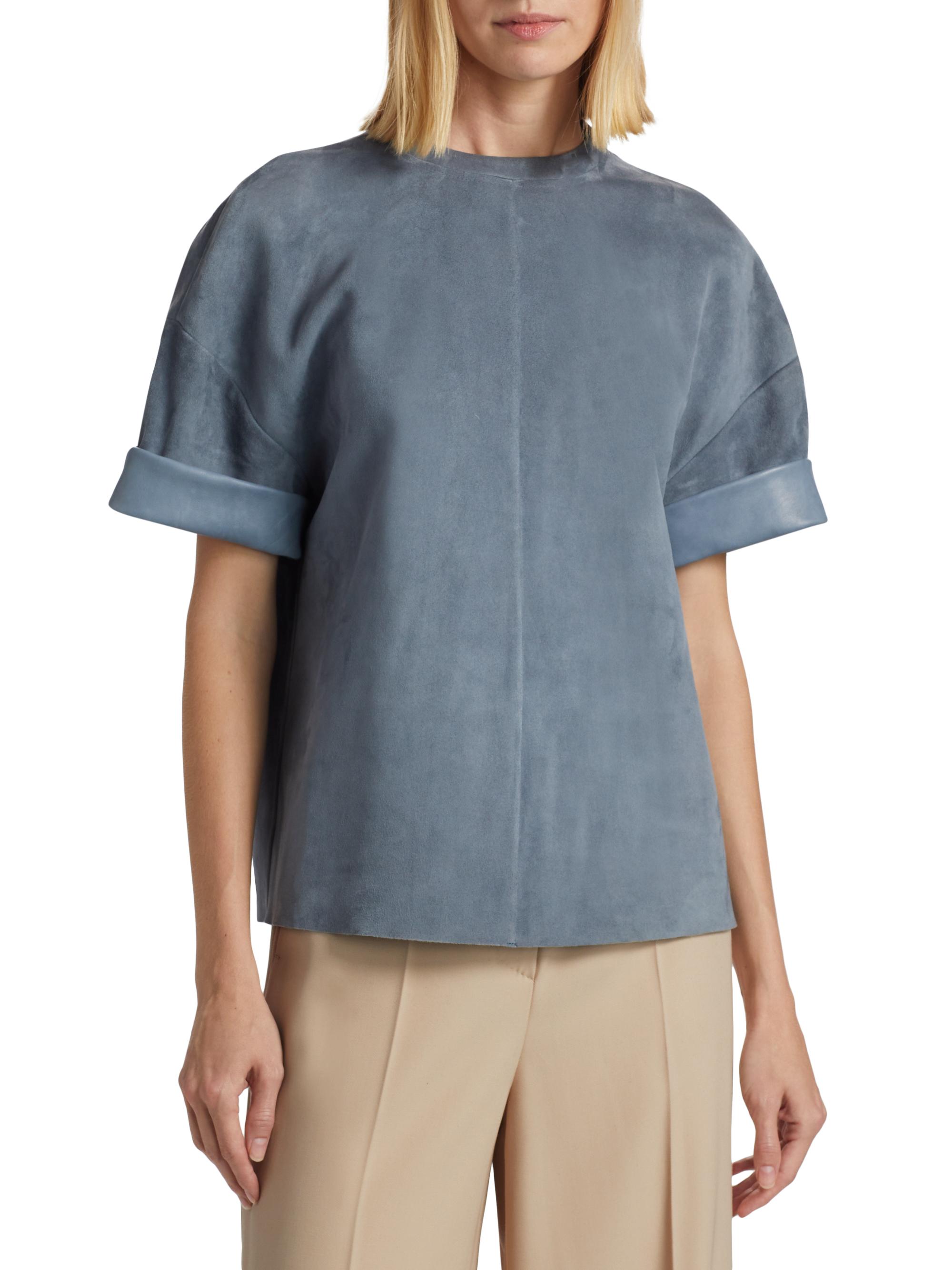 Max Mara Morris Leather T-Shirt | Saks Fifth Avenue