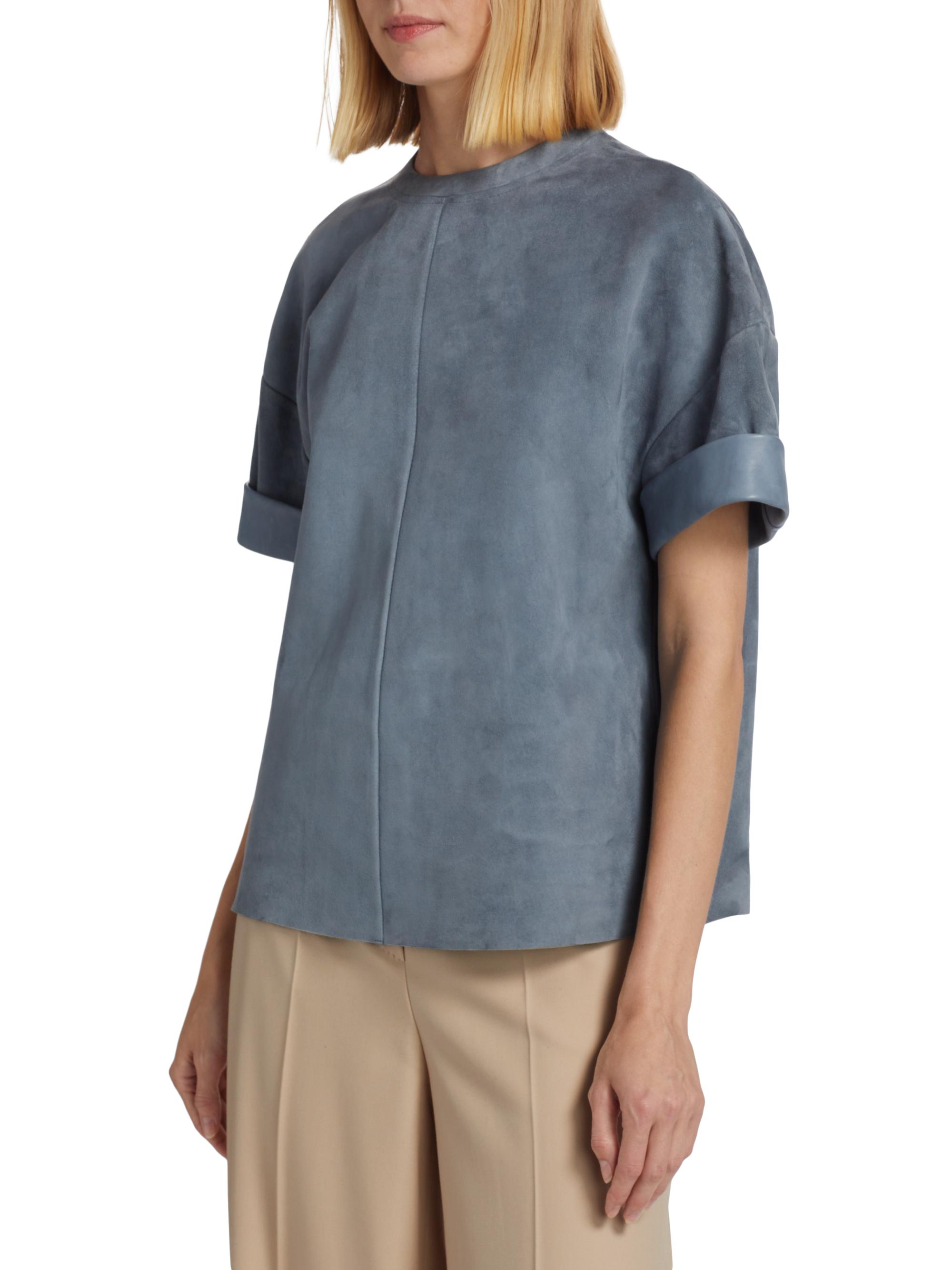 Max Mara Morris Leather T-Shirt | Saks Fifth Avenue